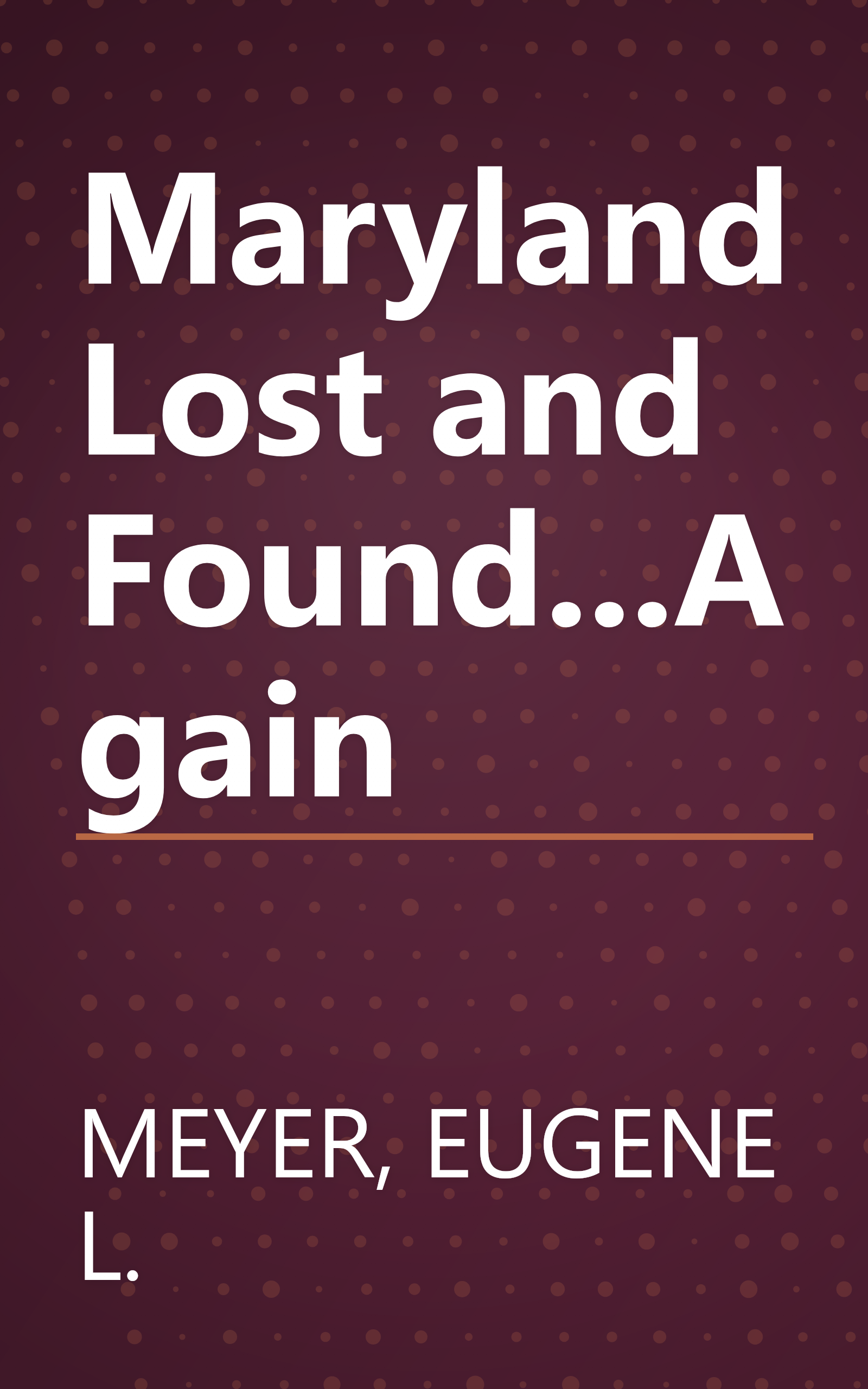 Maryland Lost and Found...Again book cover