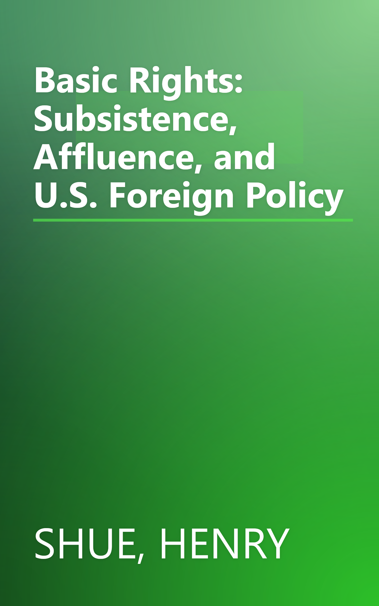 Basic Rights: Subsistence, Affluence, and U.S. Foreign Policy book cover