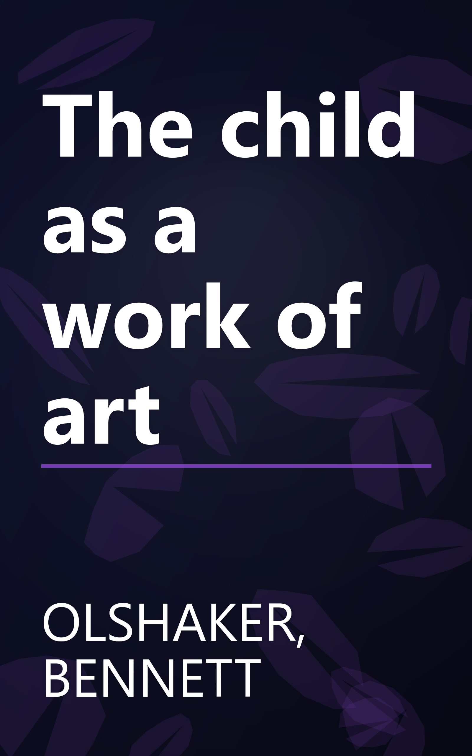 The child as a work of art book cover