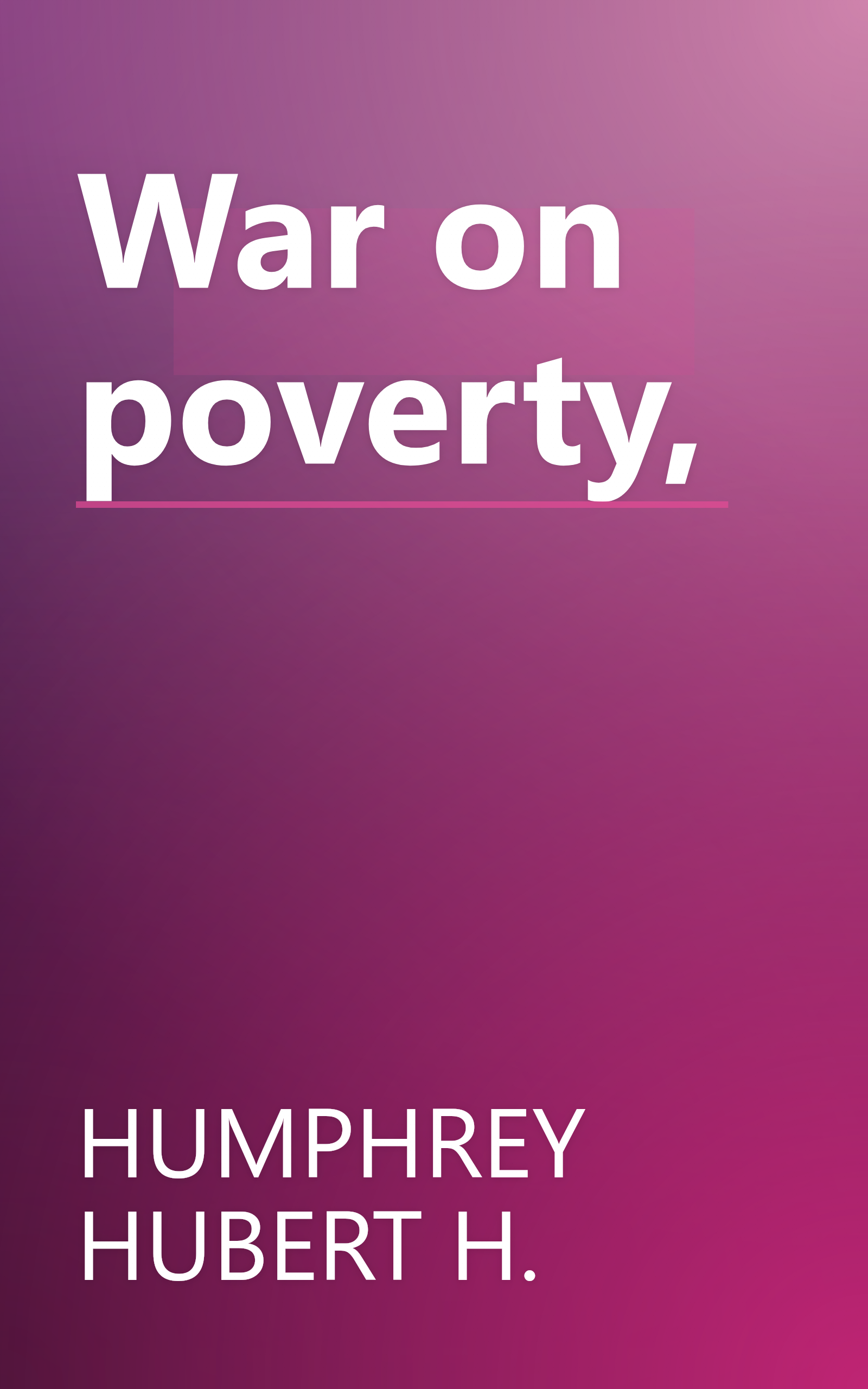 War on poverty, book cover
