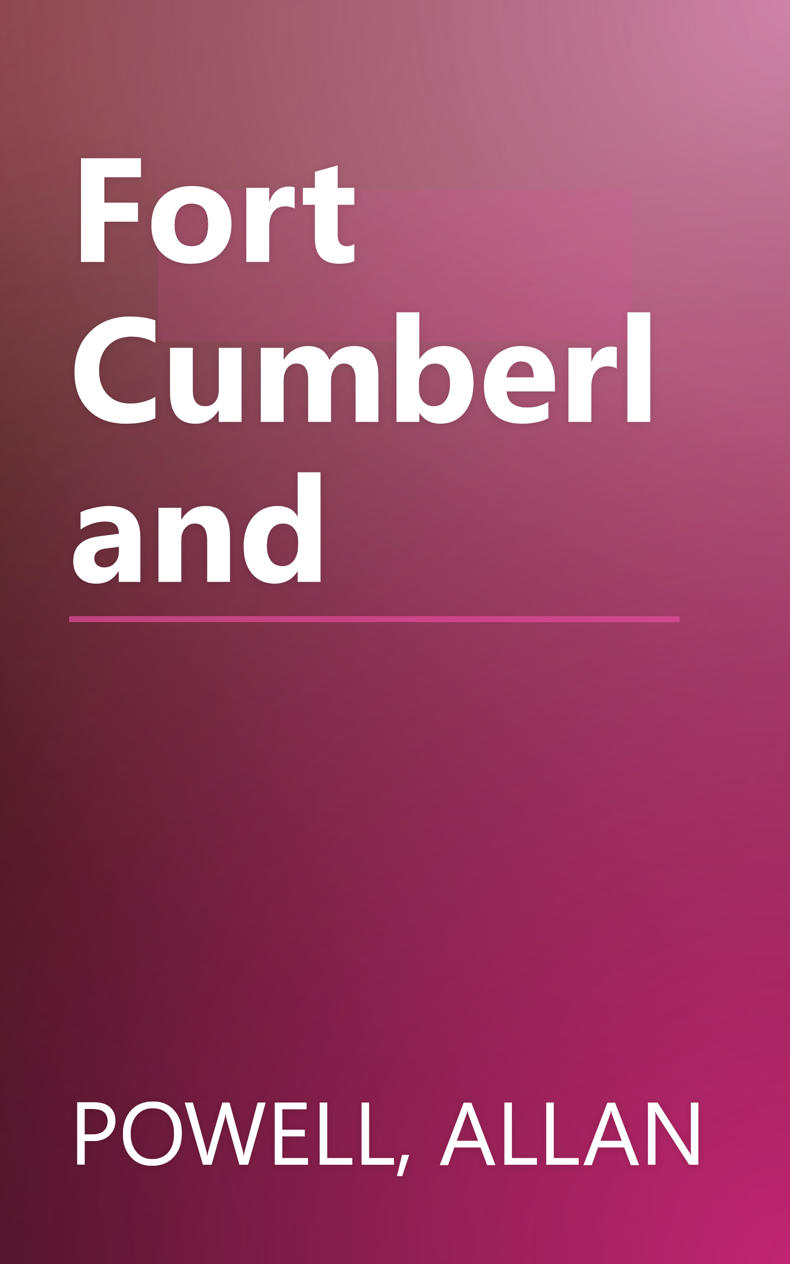 Fort Cumberland book cover