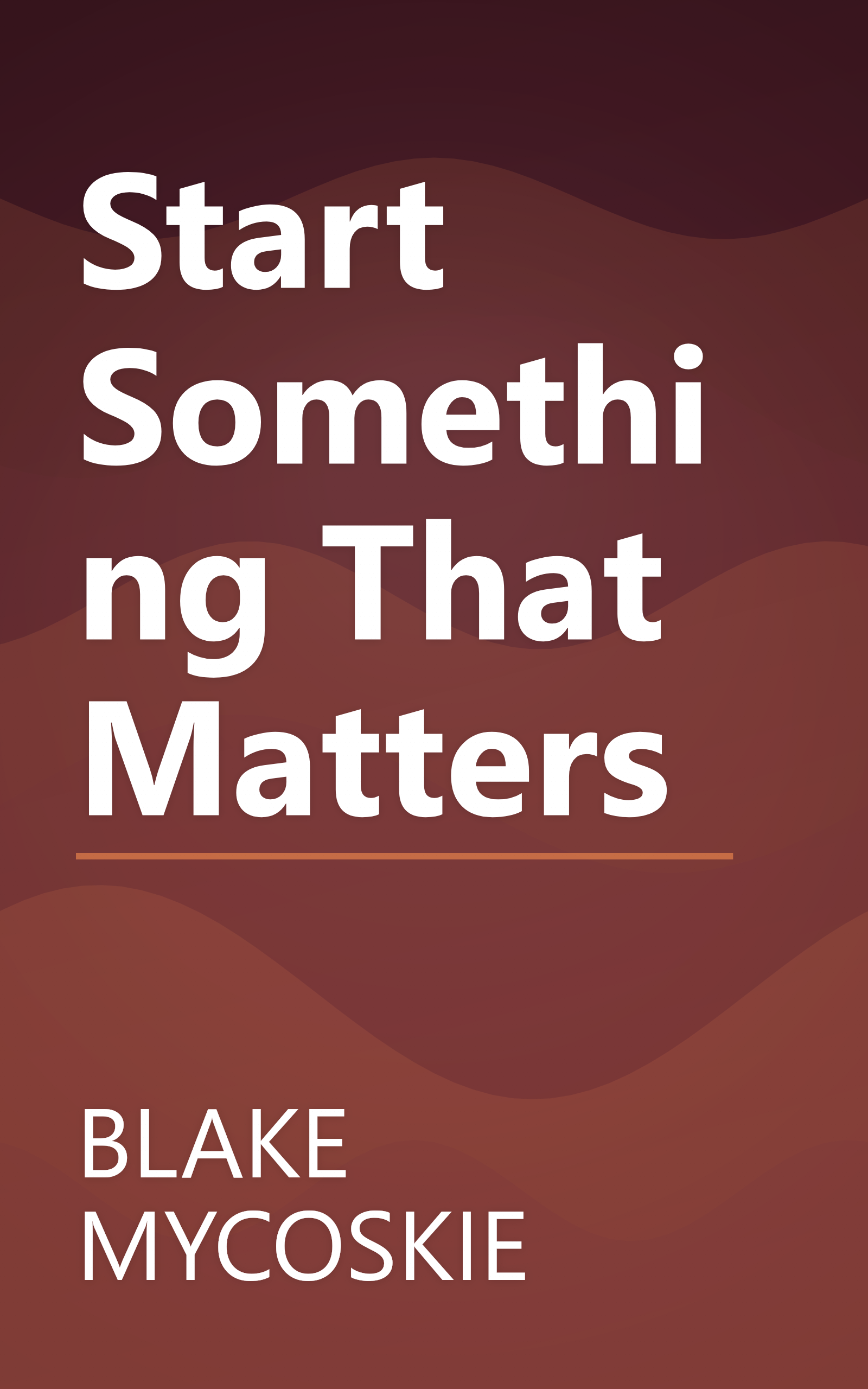 Start Something That Matters book cover