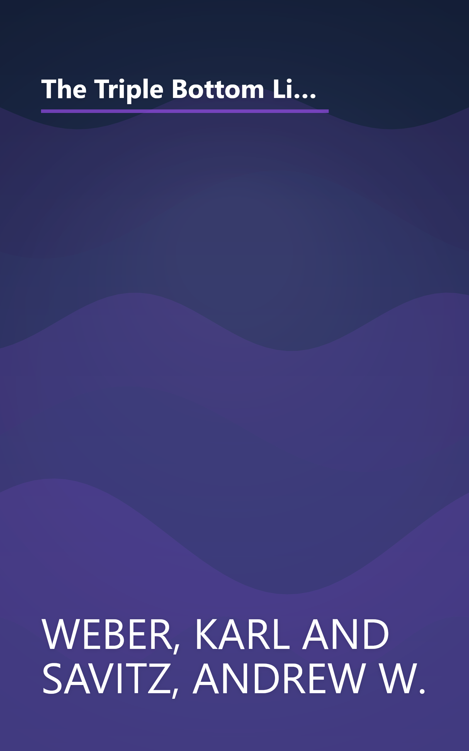 The Triple Bottom Line: How Today's Best-Run Companies Are Achieving Economic, Social and Environmental Success -- and How You Can Too book cover