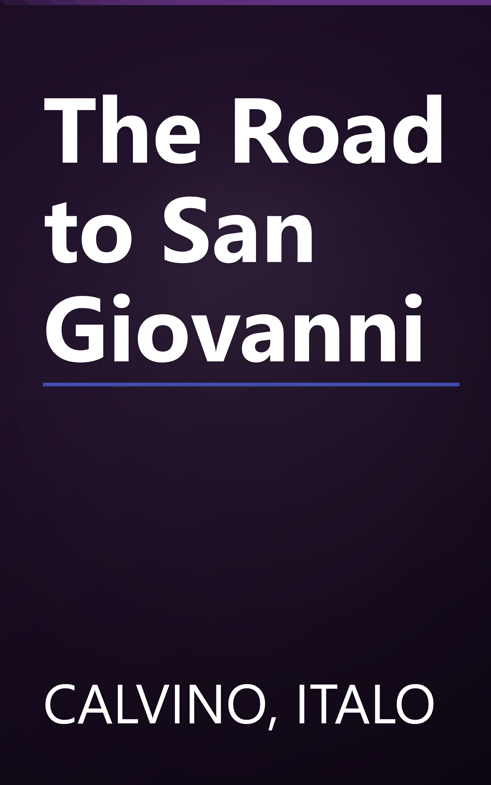 The Road to San Giovanni book cover