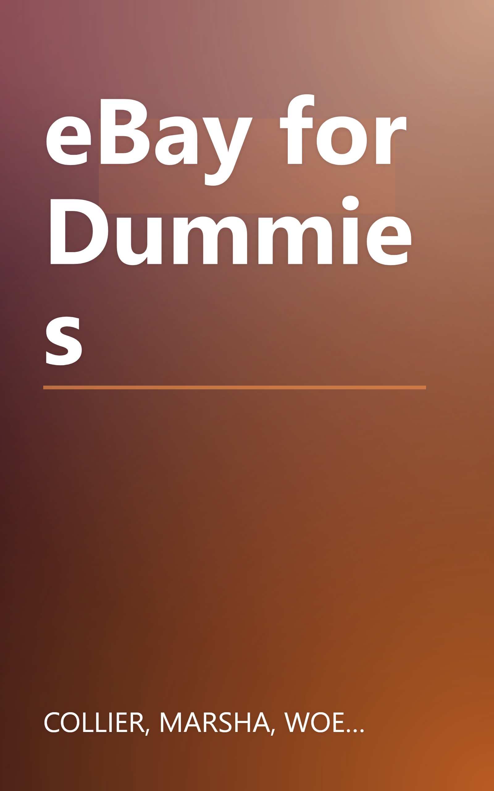 eBay for Dummies book cover