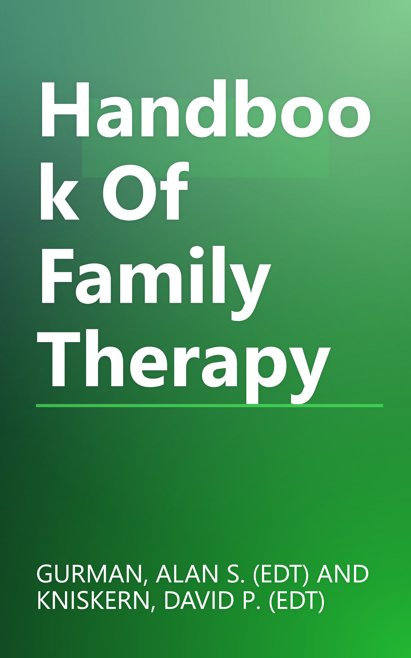Handbook Of Family Therapy book cover