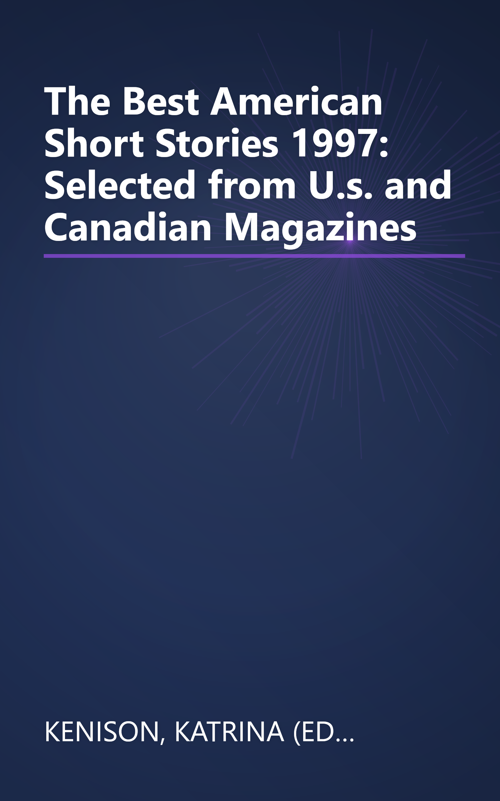 The Best American Short Stories 1997: Selected from U.s. and Canadian Magazines book cover