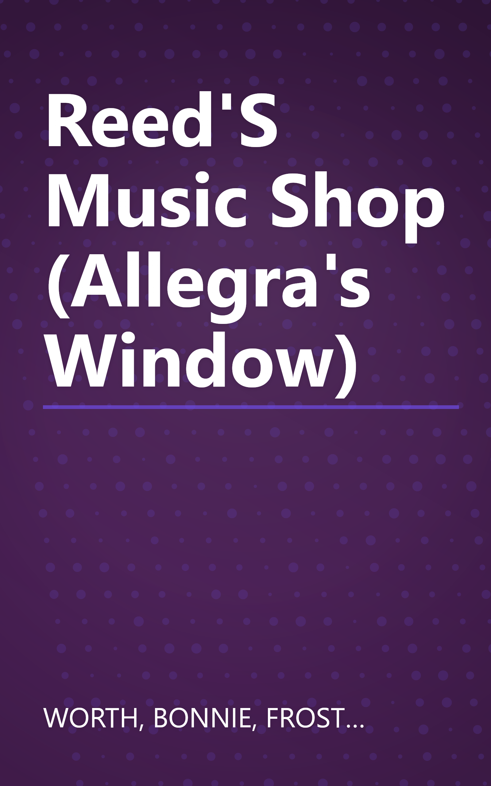 Reed'S Music Shop (Allegra's Window) book cover