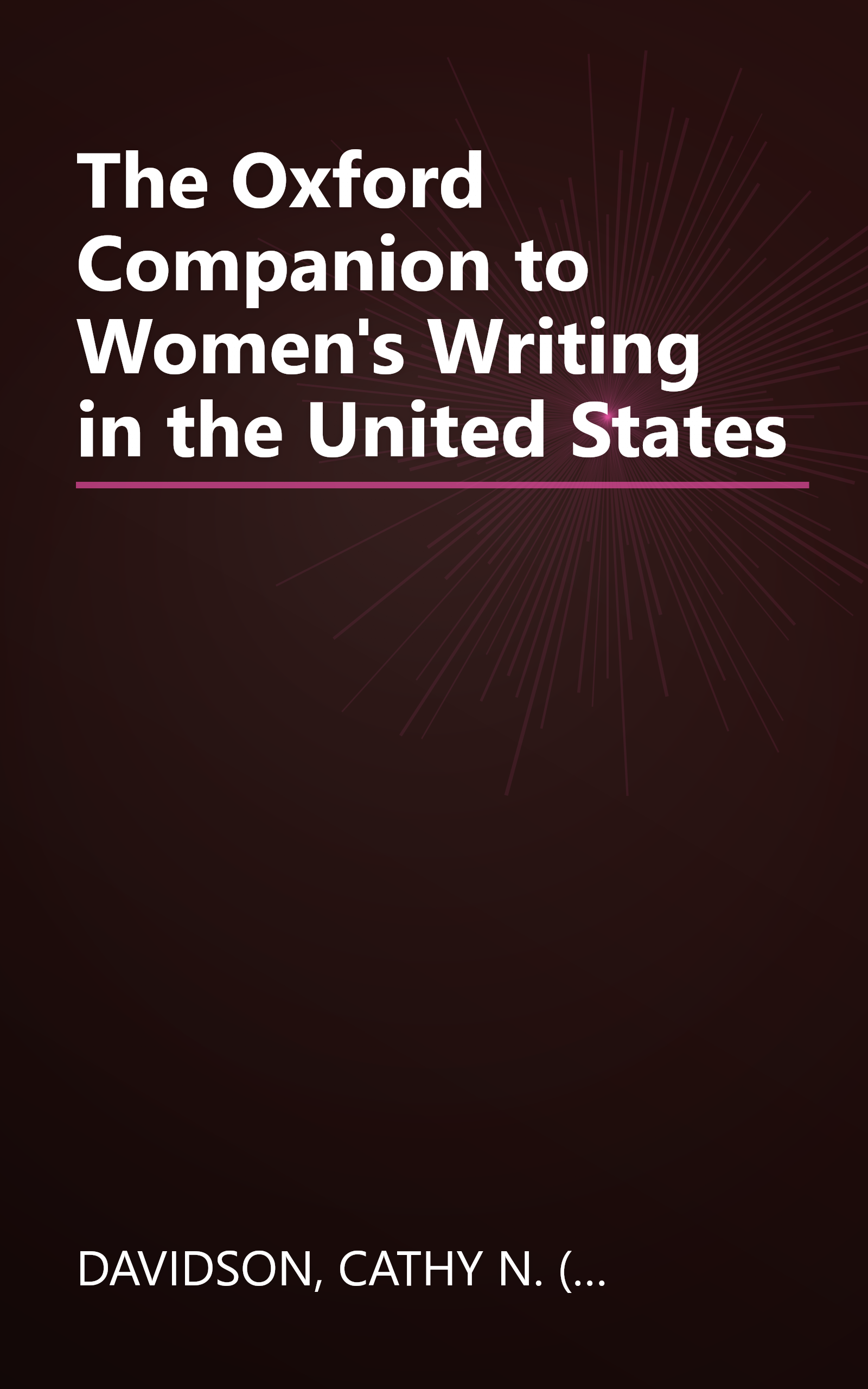 The Oxford Companion to Women's Writing in the United States book cover