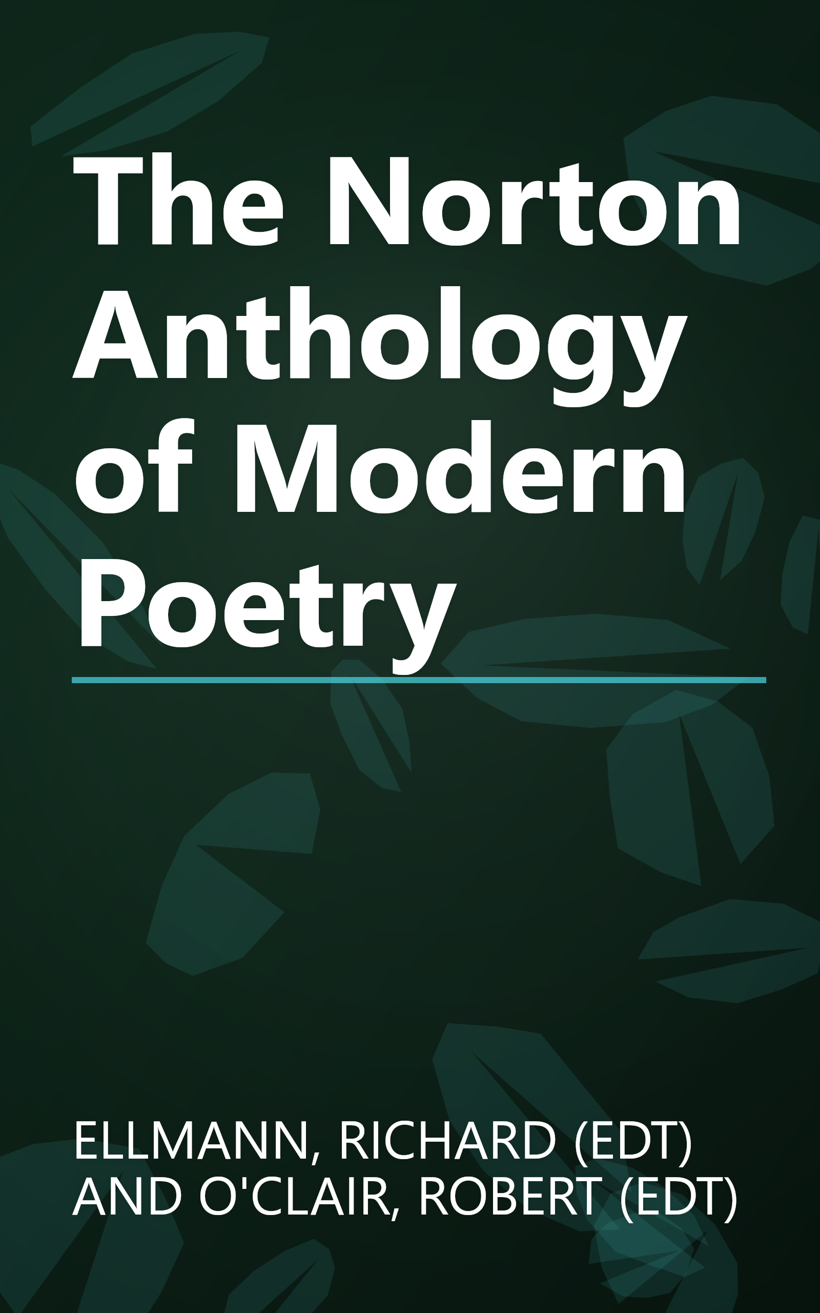 The Norton Anthology of Modern Poetry book cover