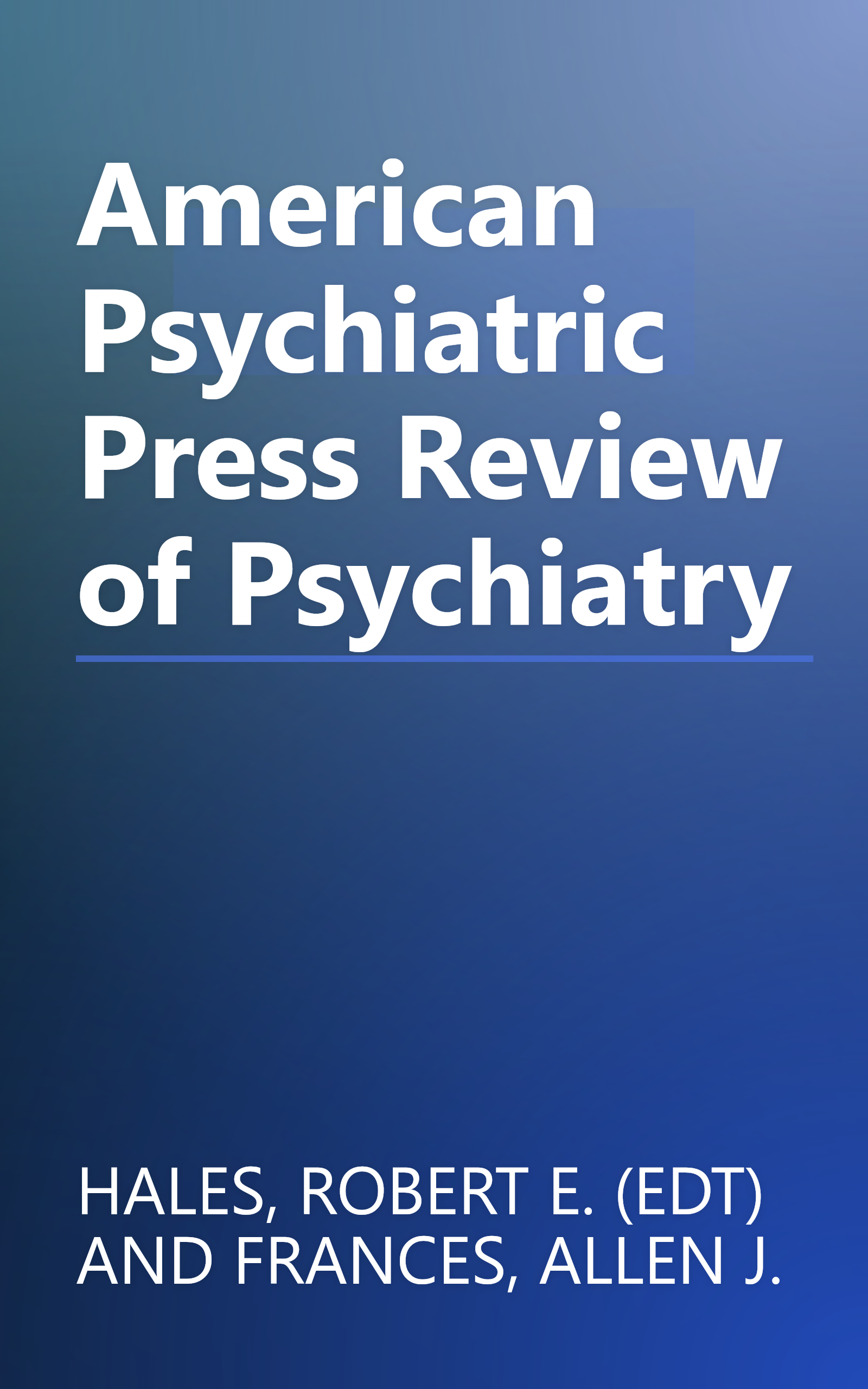 American Psychiatric Press Review of Psychiatry book cover