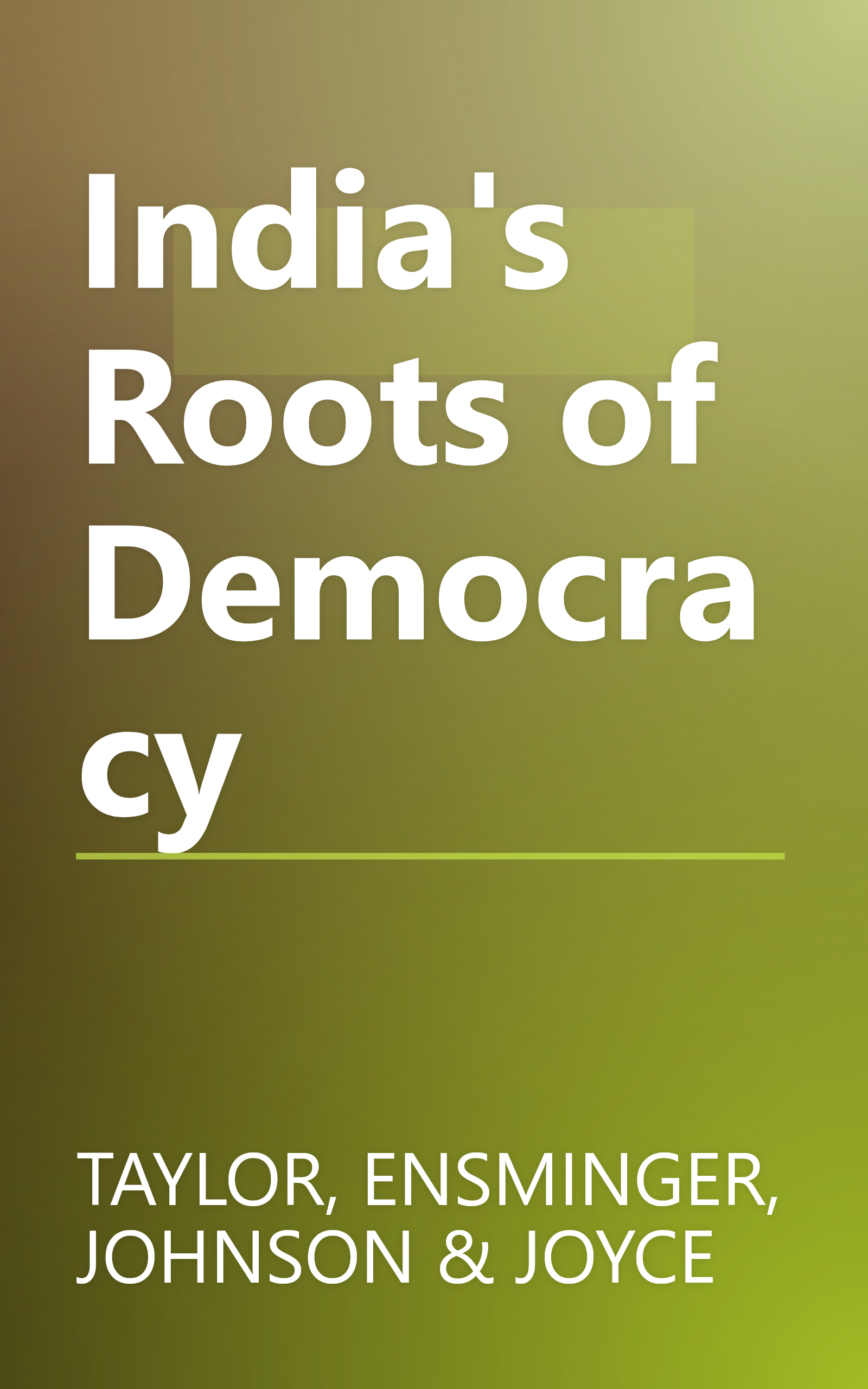 India's Roots of Democracy book cover