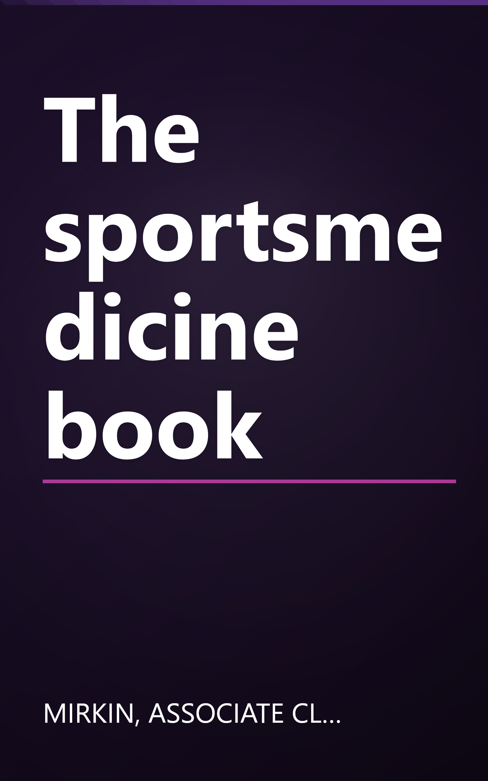 The sportsmedicine book book cover