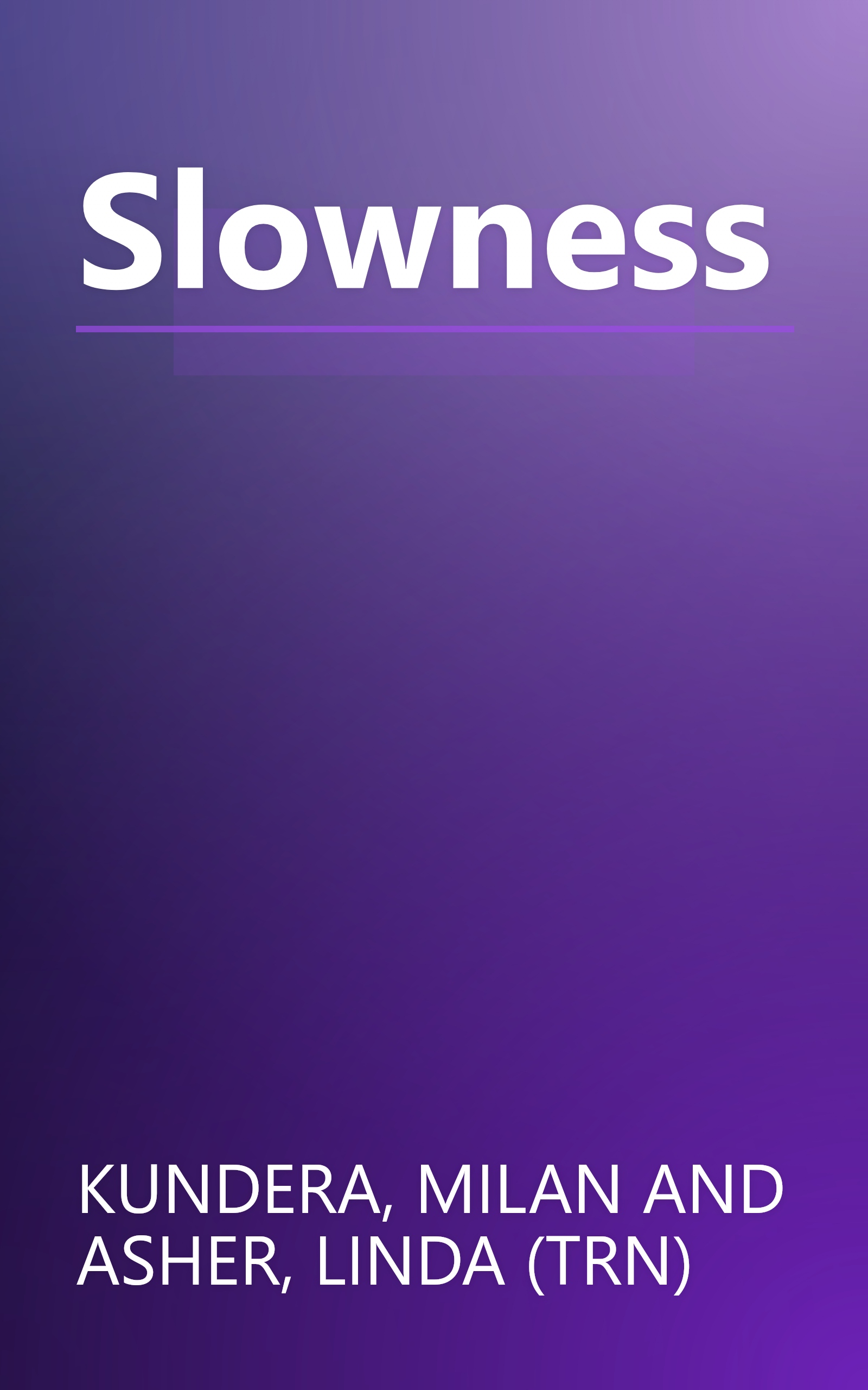 Slowness book cover