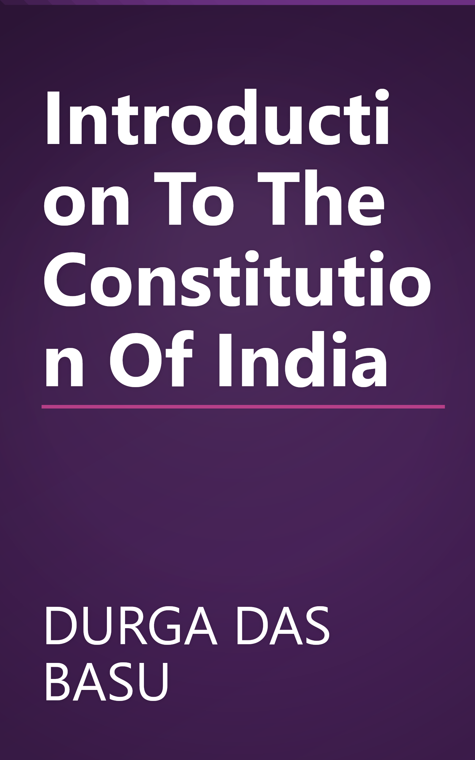 Introduction To The Constitution Of India book cover