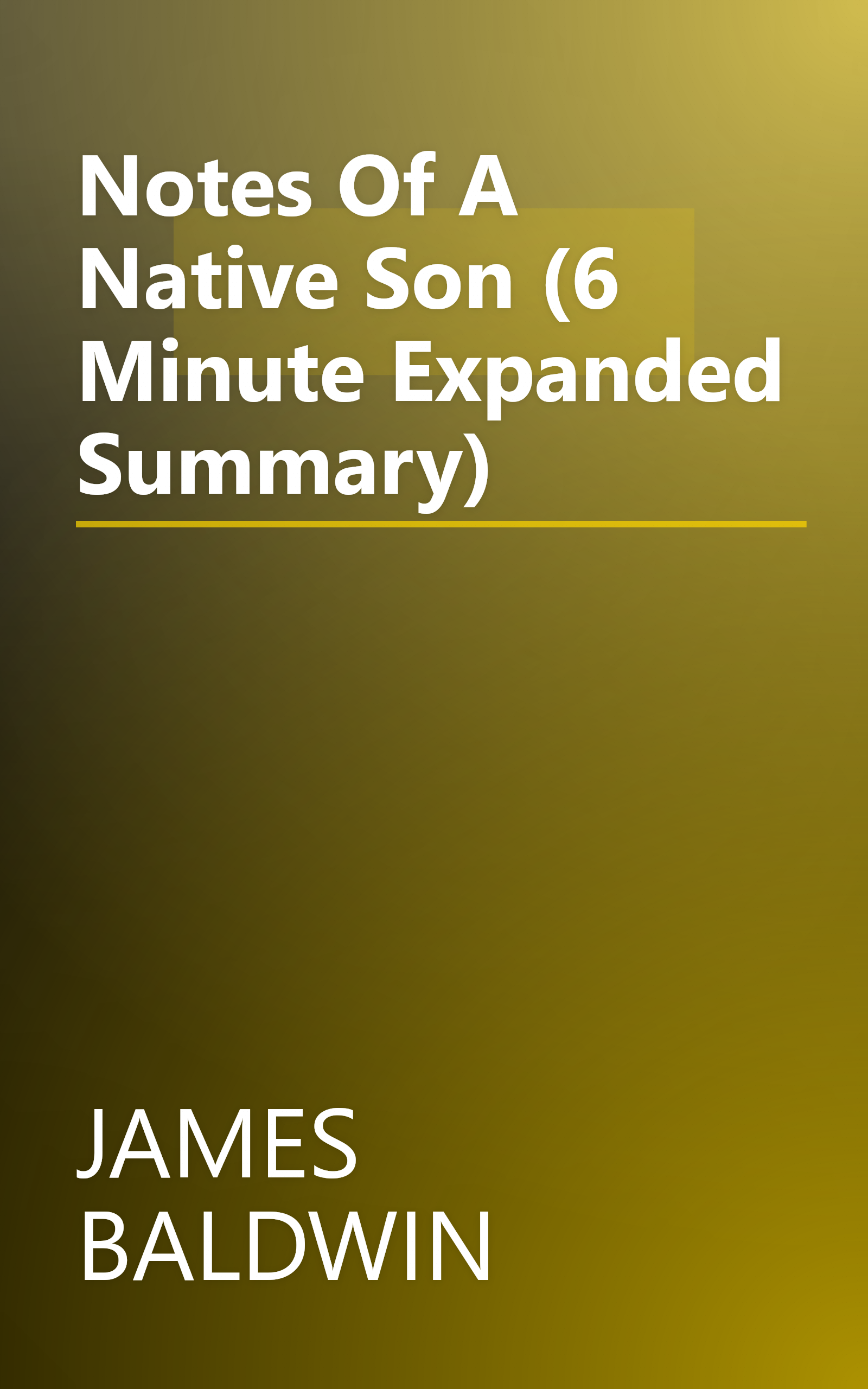 Notes Of A Native Son (6 Minute   Expanded Summary) book cover