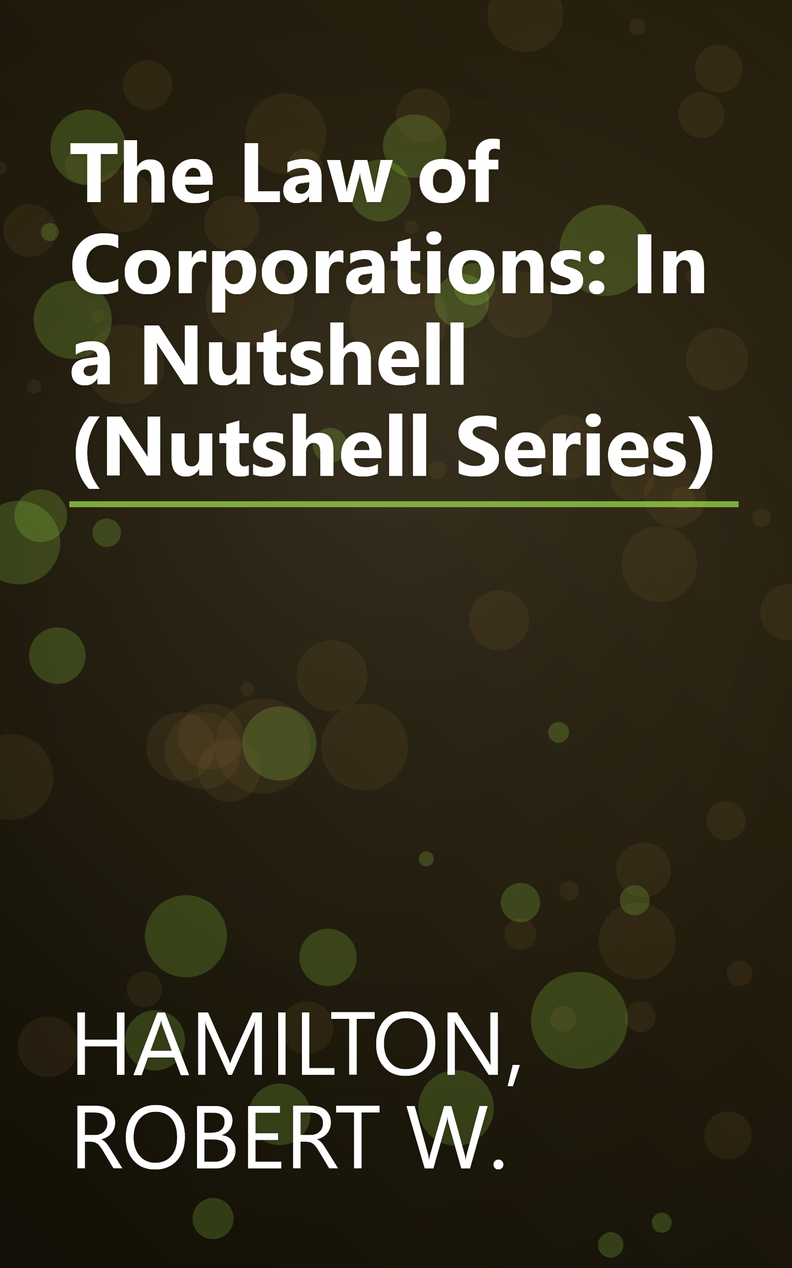 The Law of Corporations: In a Nutshell (Nutshell Series) book cover