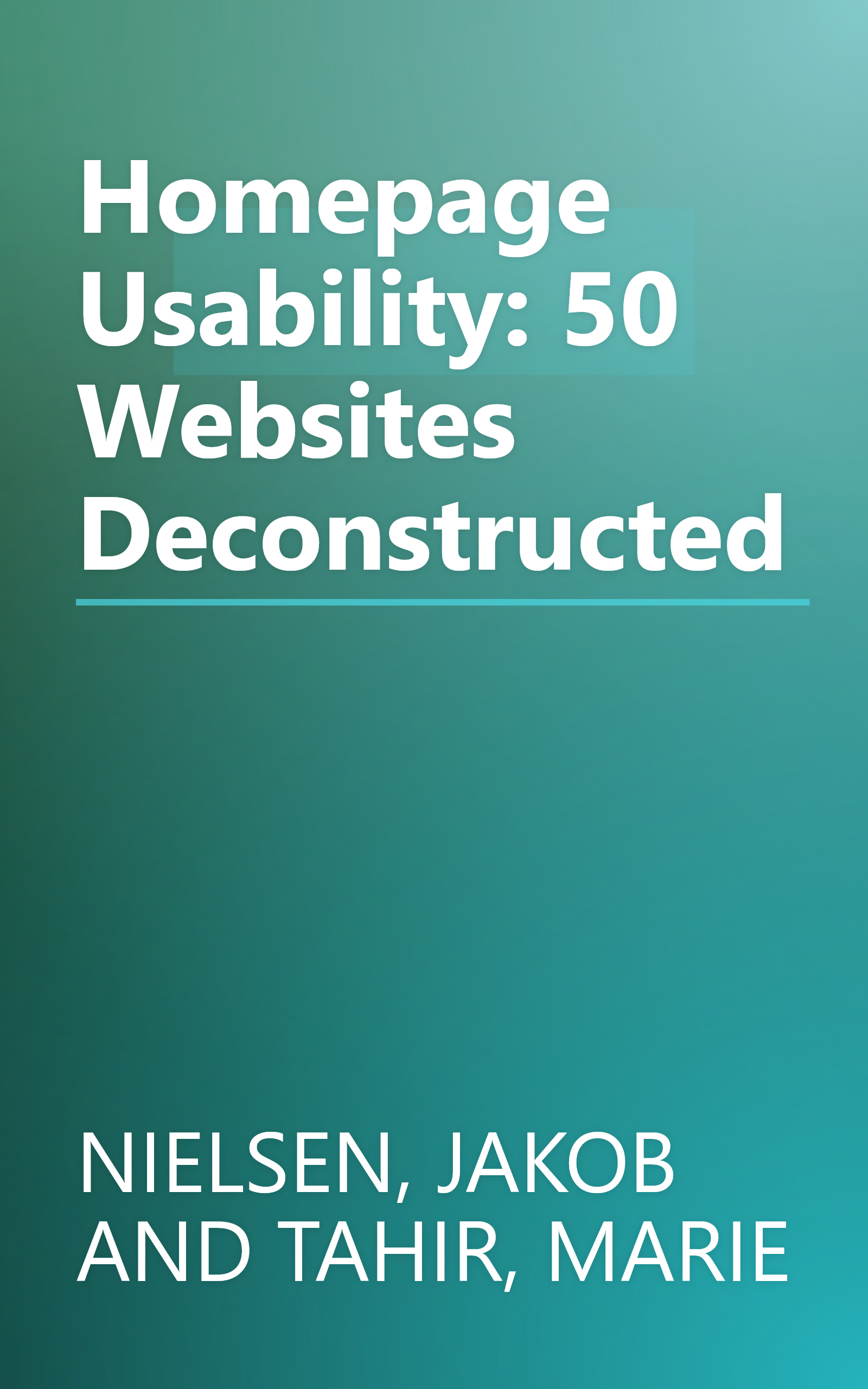 Homepage Usability: 50 Websites Deconstructed book cover