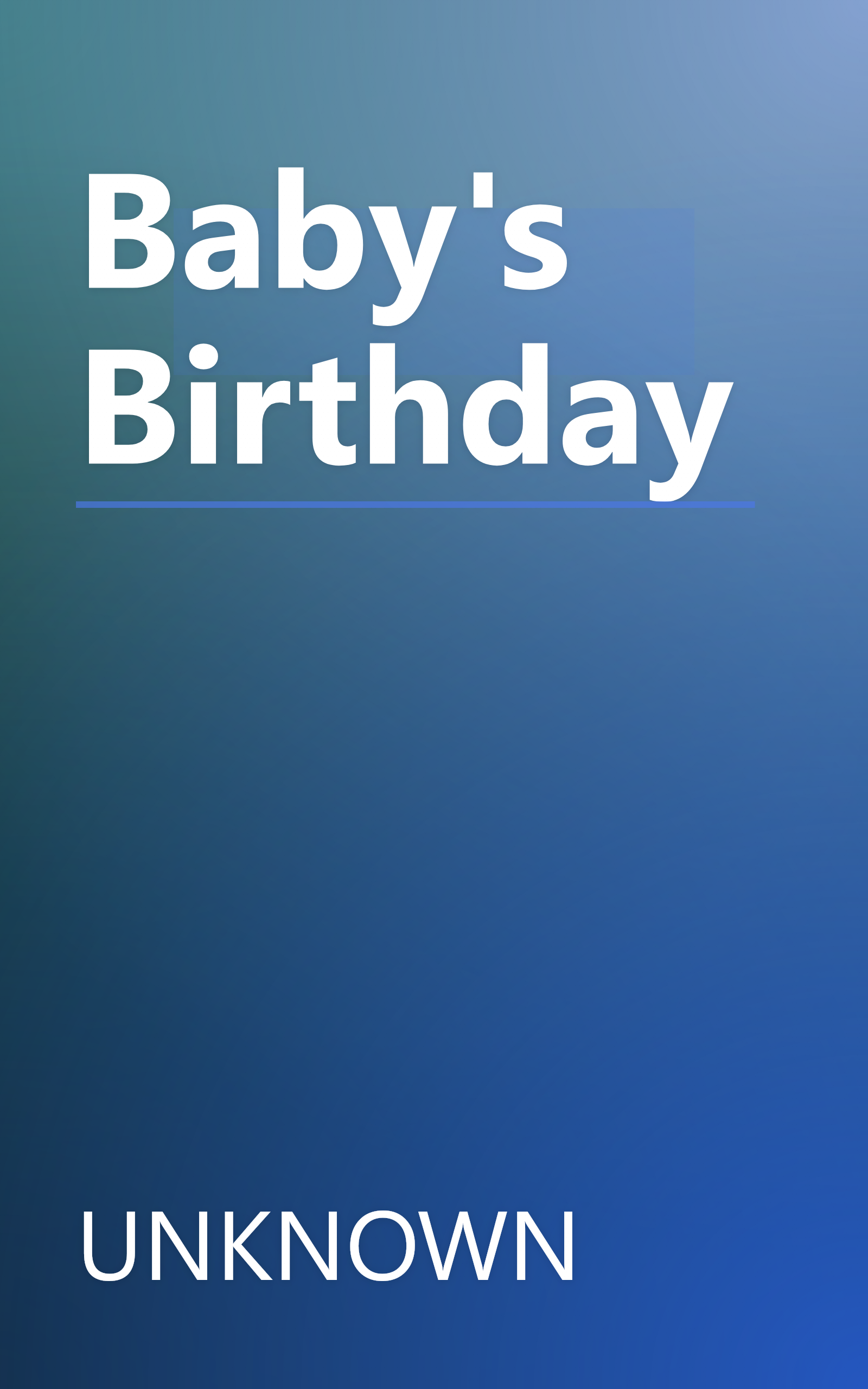 Baby's Birthday book cover