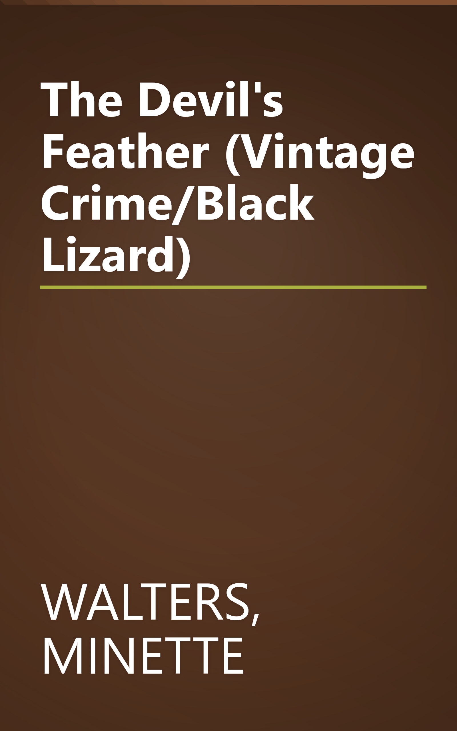 The Devil's Feather (Vintage Crime/Black Lizard) book cover
