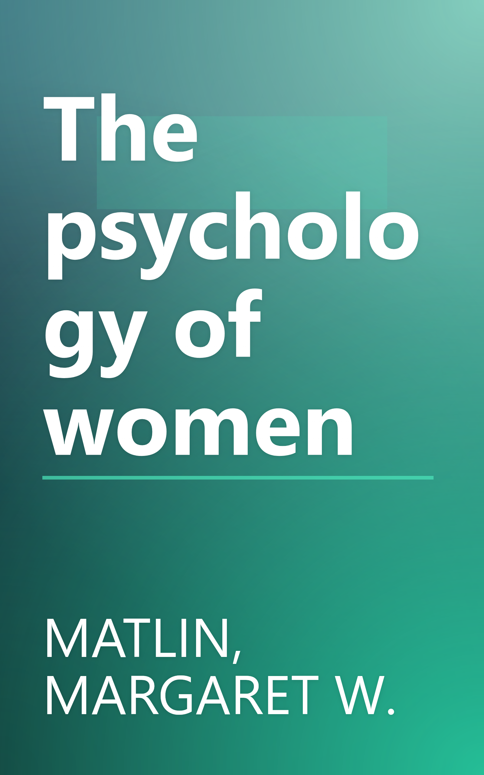 The psychology of women book cover