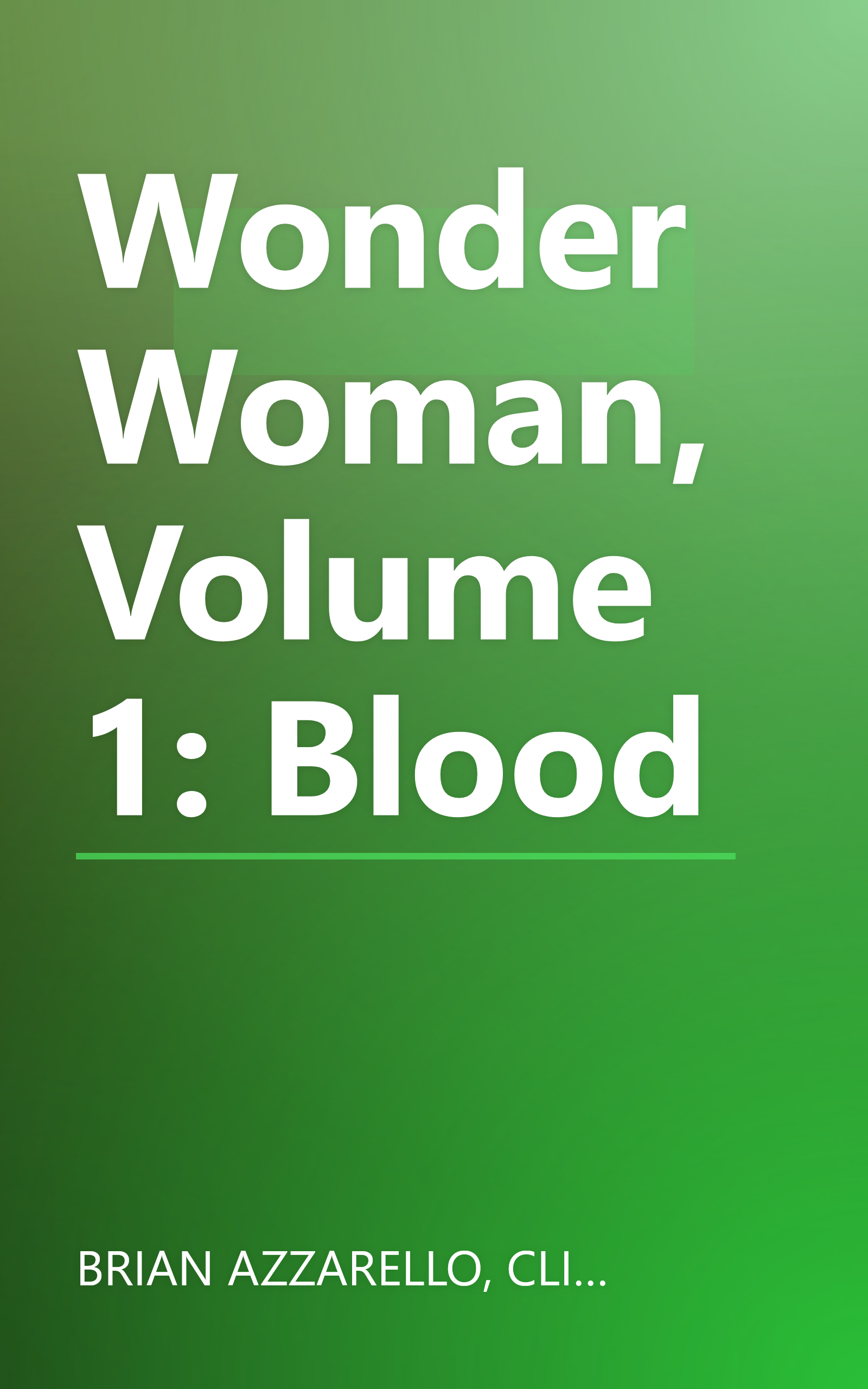 Wonder Woman, Volume 1: Blood book cover