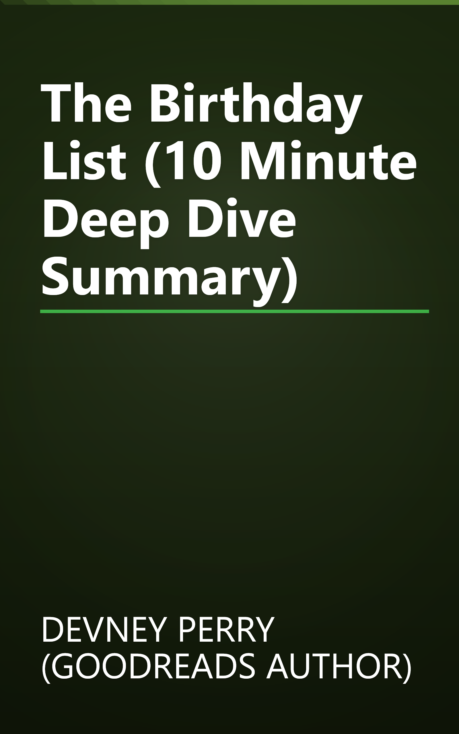 The Birthday List (10 Minute   Deep Dive Summary) book cover