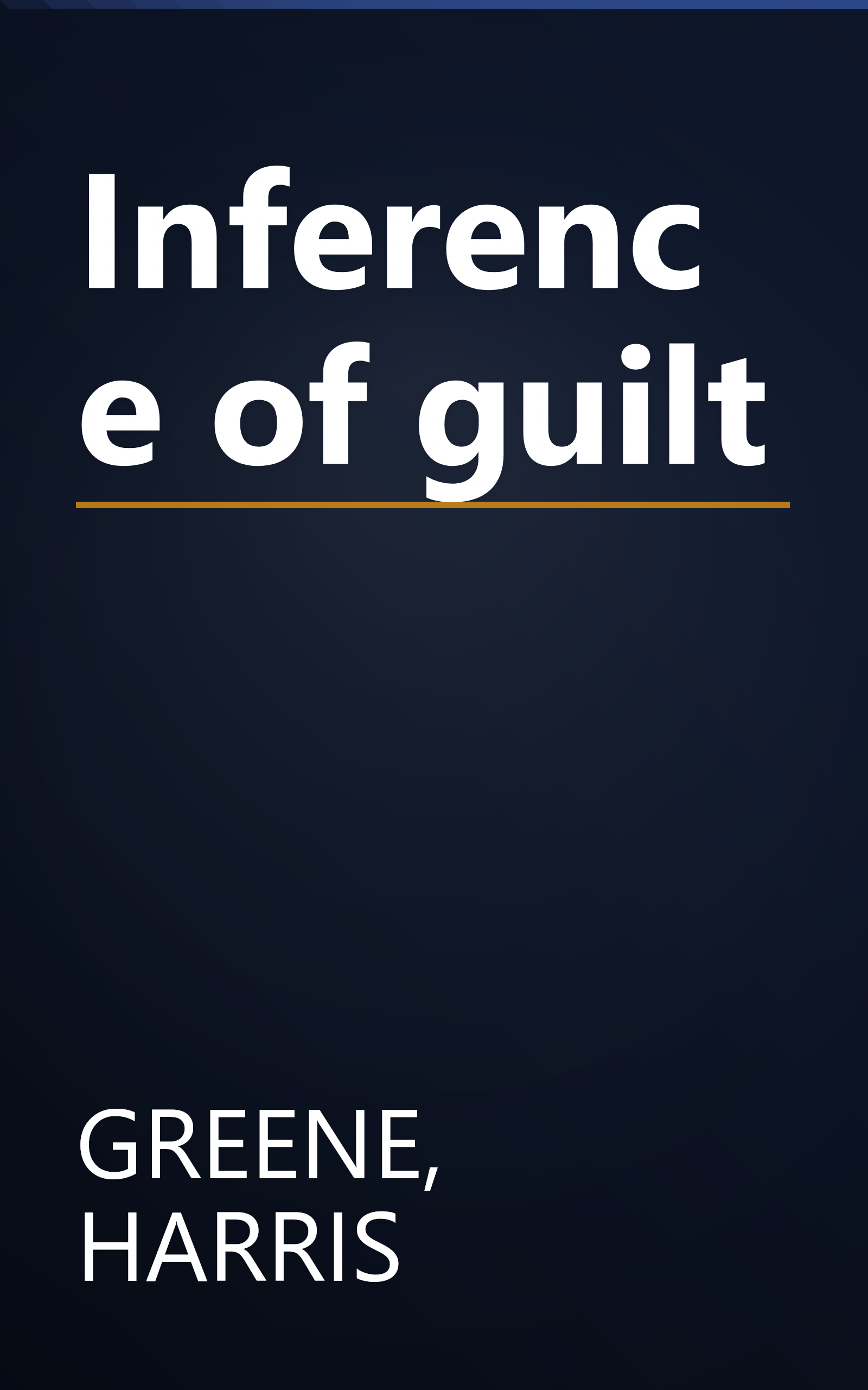 Inference of guilt book cover