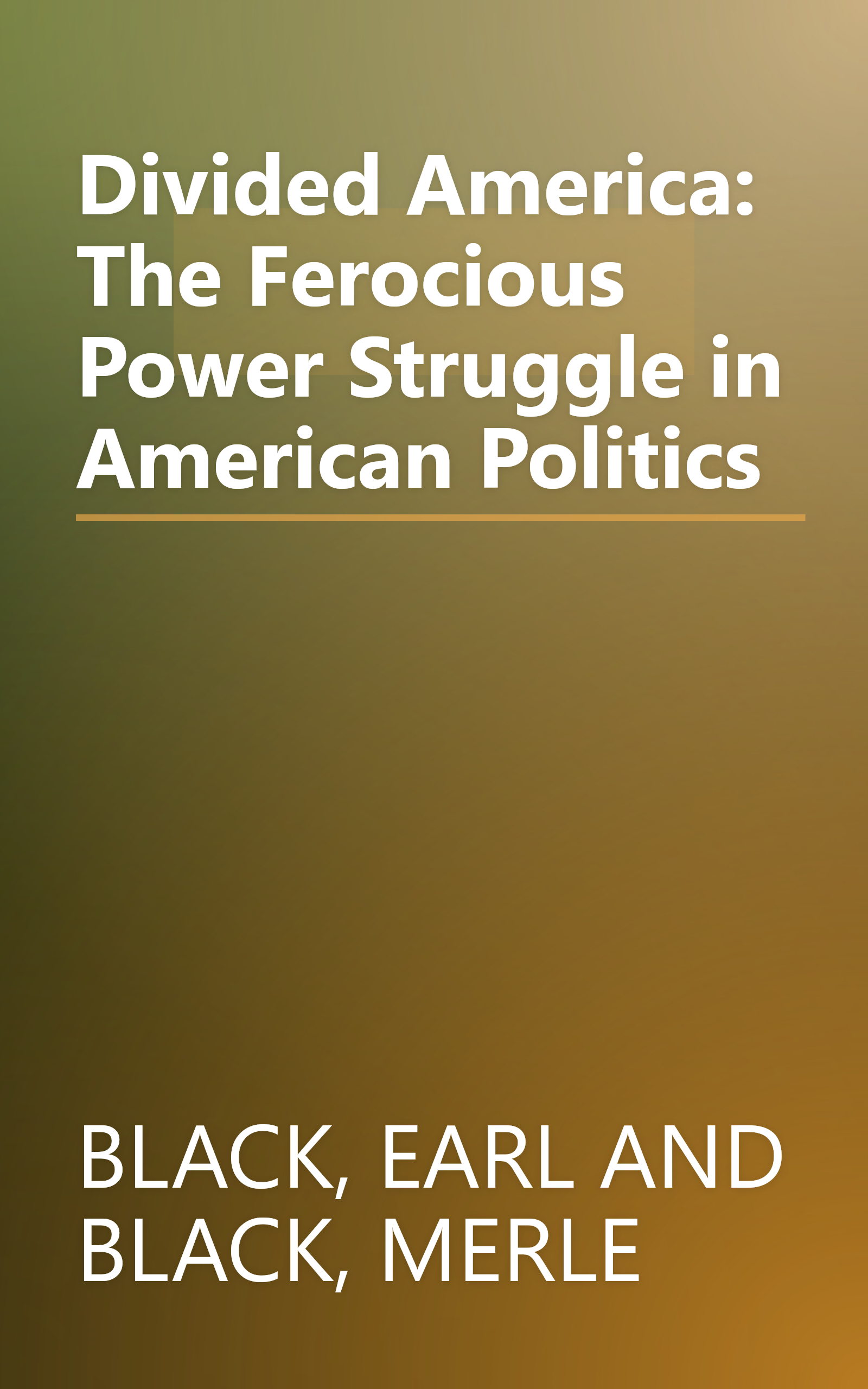 Divided America: The Ferocious Power Struggle in American Politics book cover
