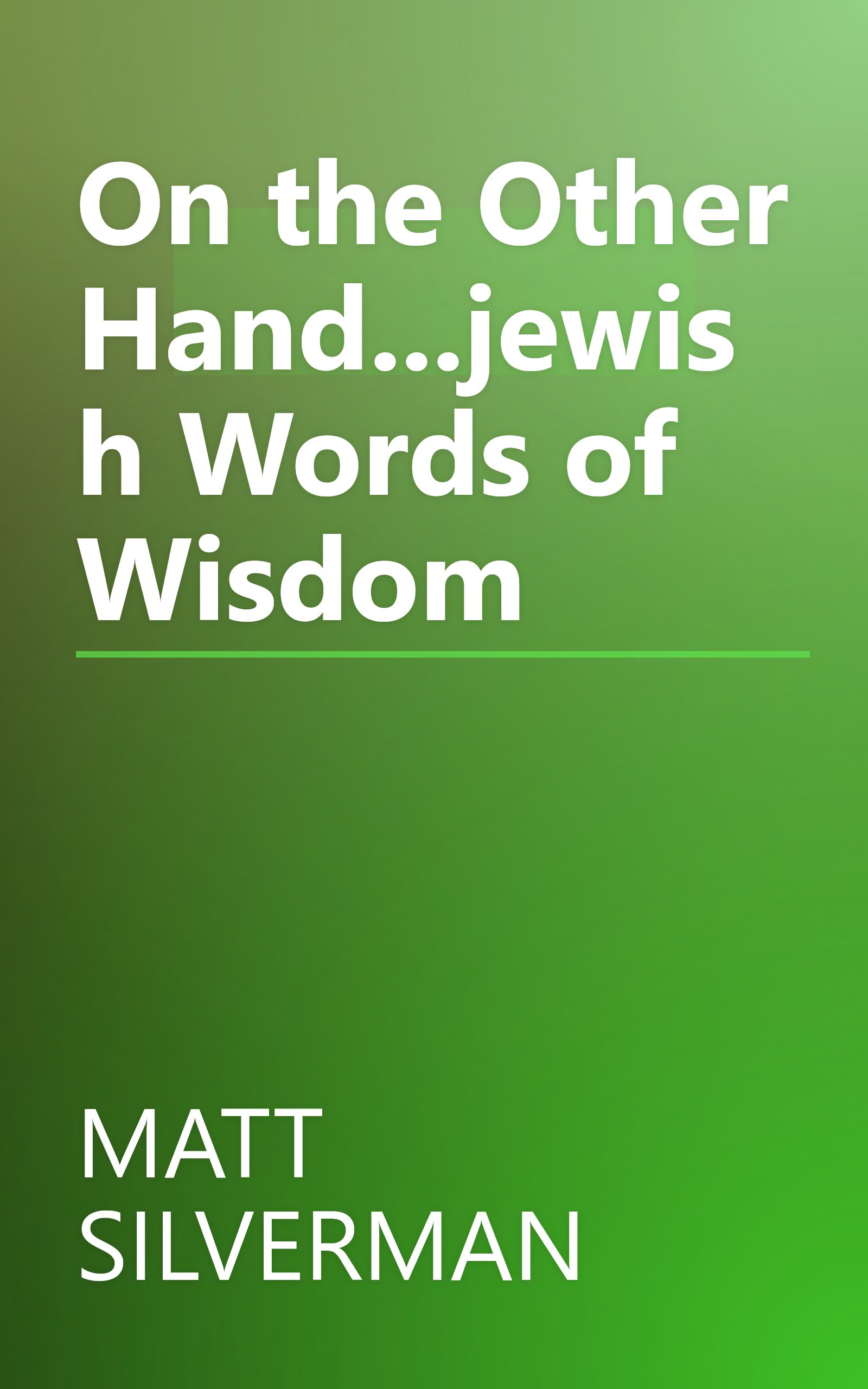 On the Other Hand...jewish Words of Wisdom book cover