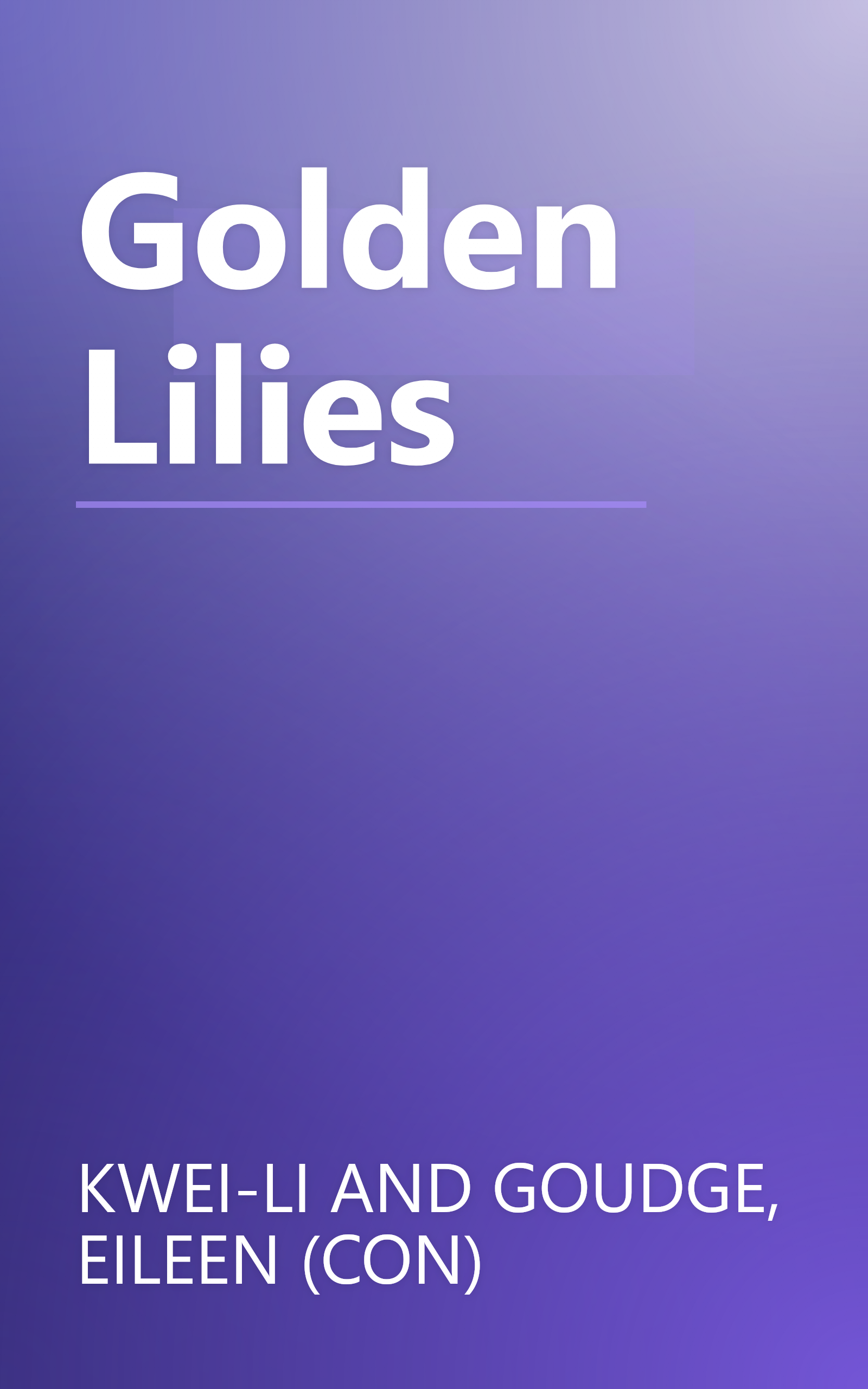 Golden Lilies book cover