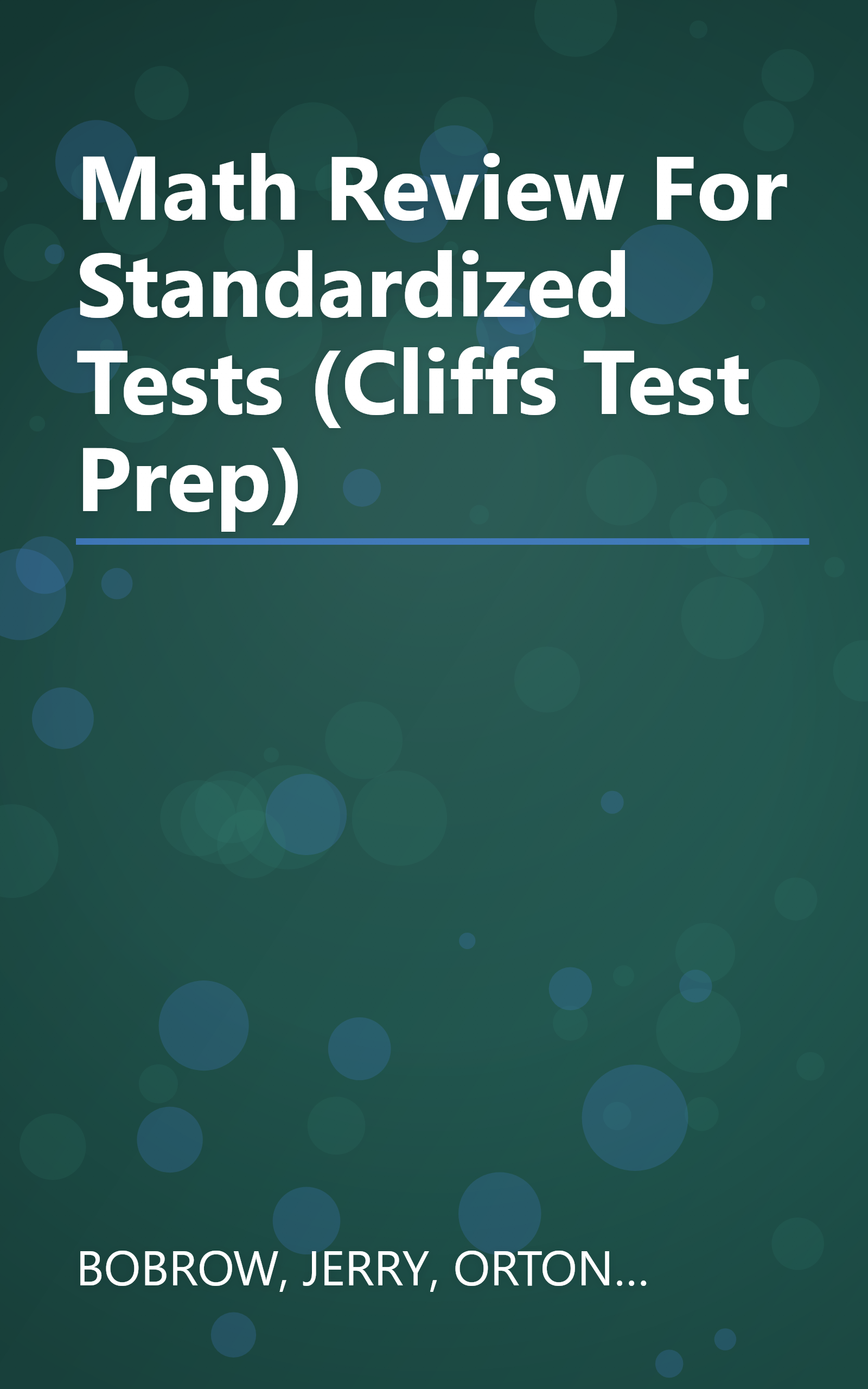 Math Review For Standardized Tests (Cliffs Test Prep) book cover
