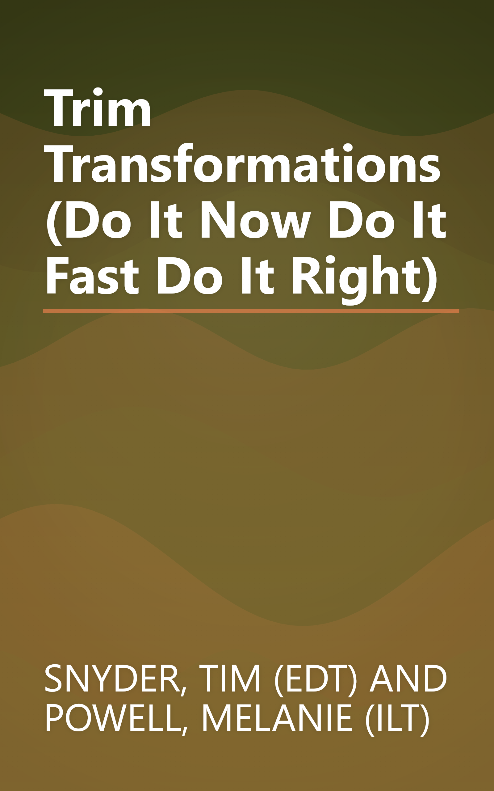 Trim Transformations (Do It Now Do It Fast Do It Right) book cover