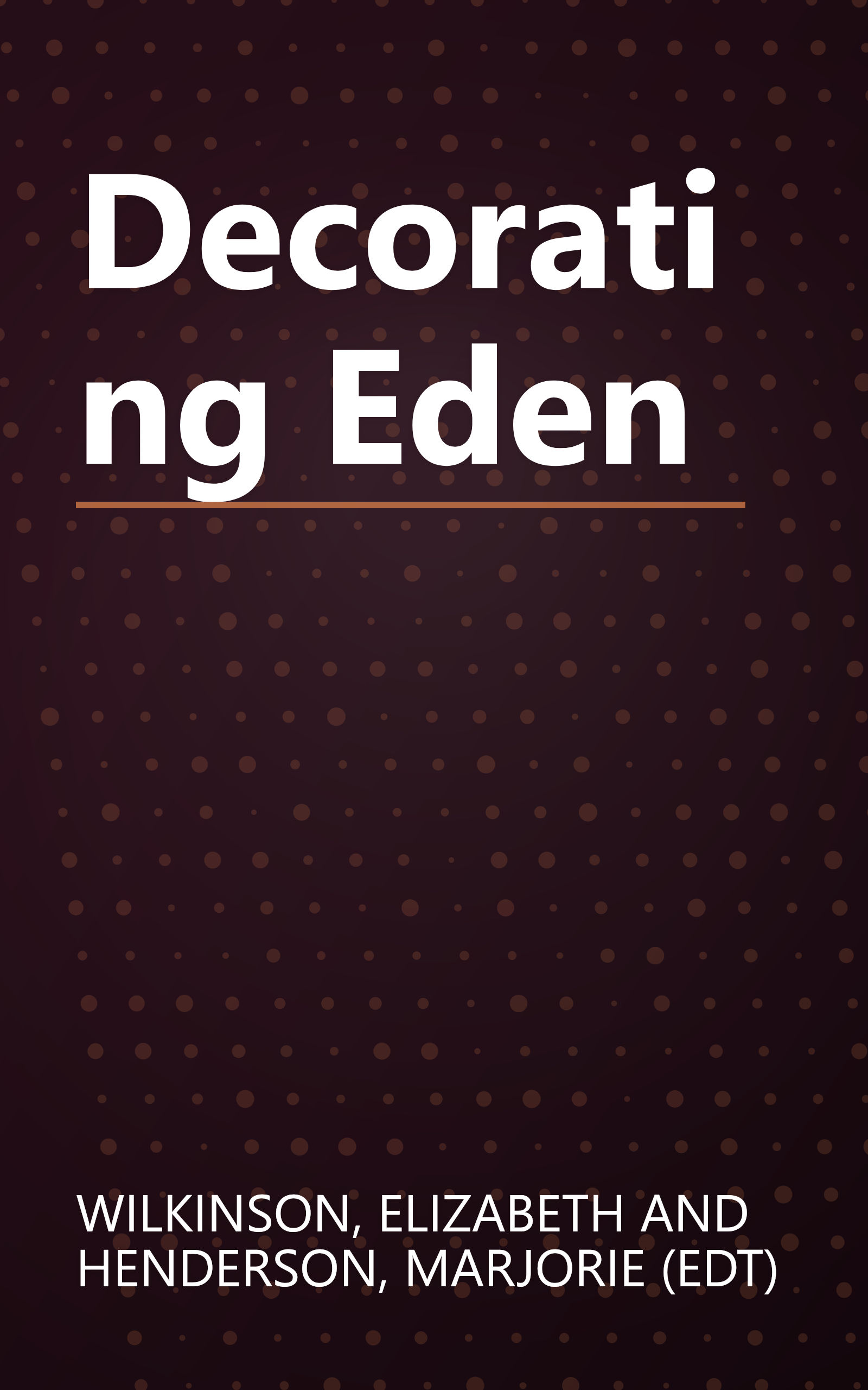 Decorating Eden book cover