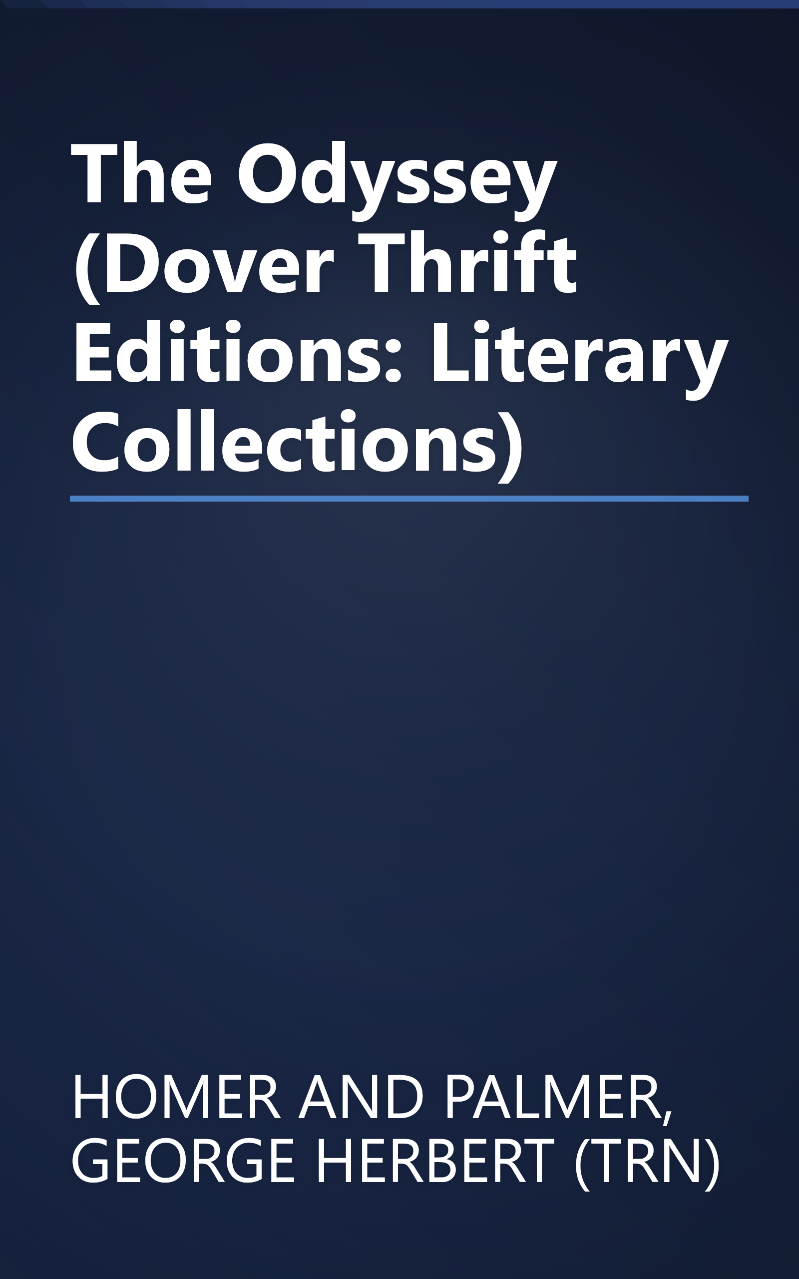 The Odyssey (Dover Thrift Editions: Literary Collections) book cover