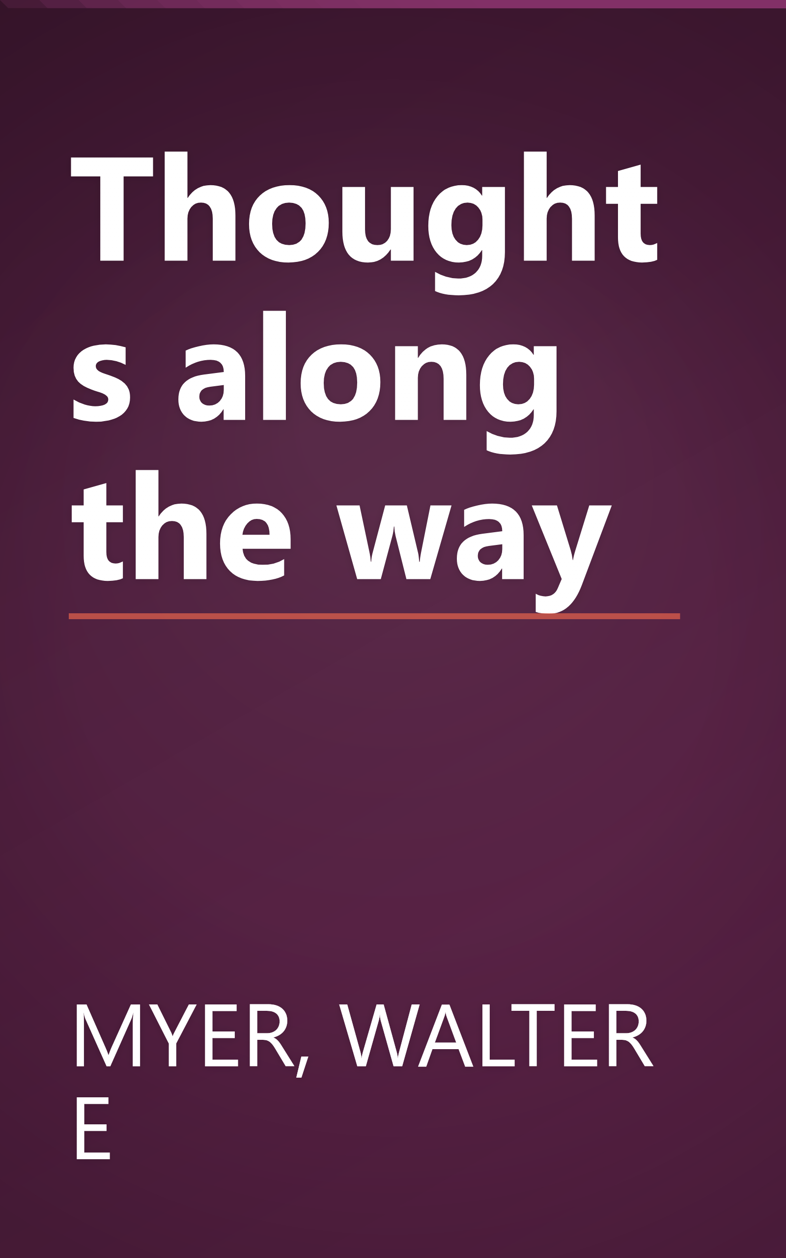 Thoughts along the way book cover