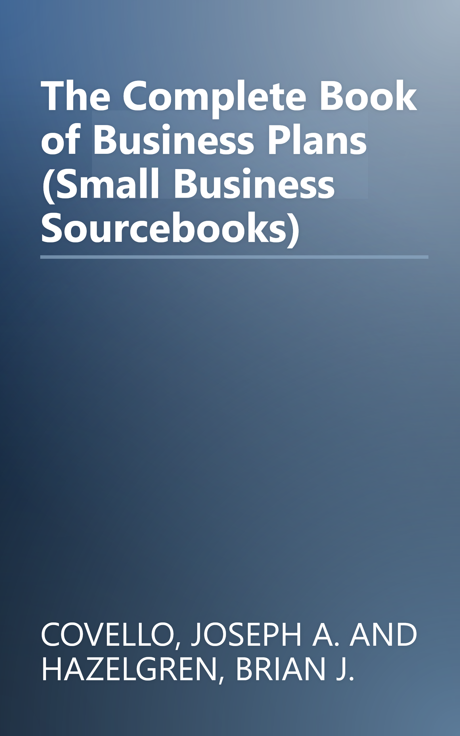 The Complete Book of Business Plans (Small Business Sourcebooks) book cover