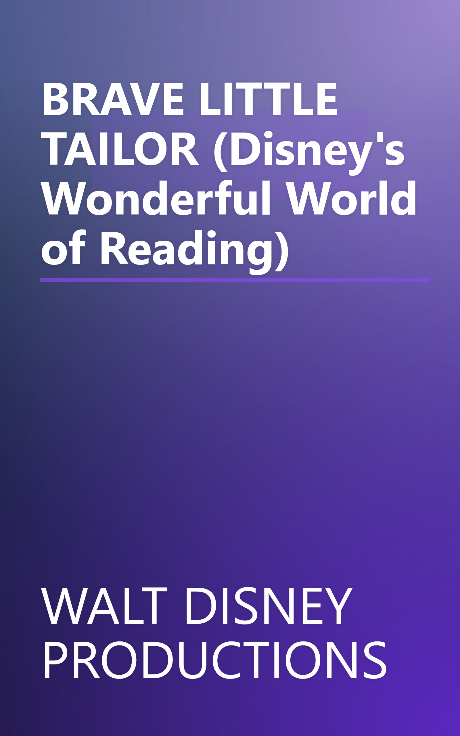 BRAVE LITTLE TAILOR (Disney's Wonderful World of Reading) book cover
