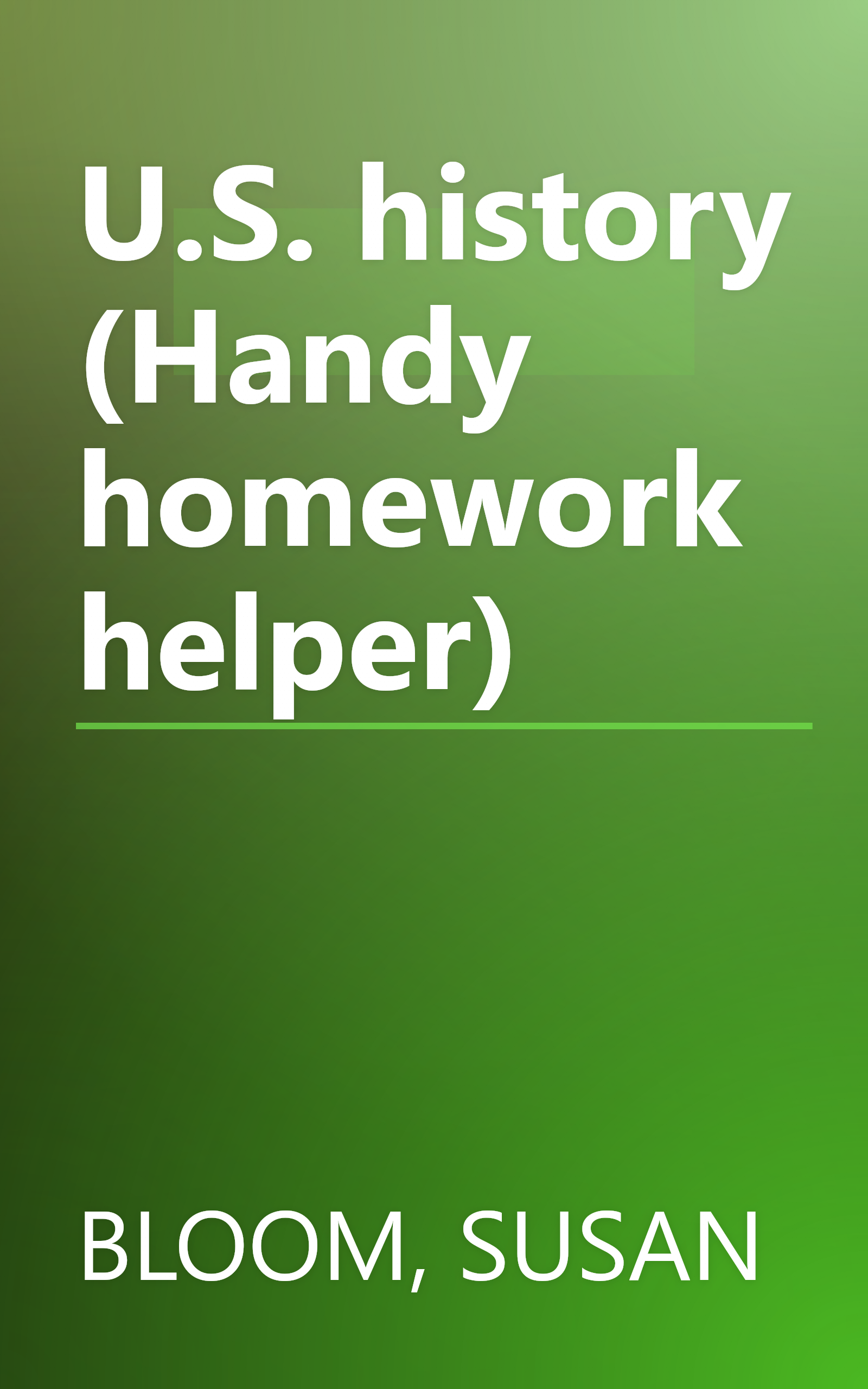 U.S. history (Handy homework helper) book cover