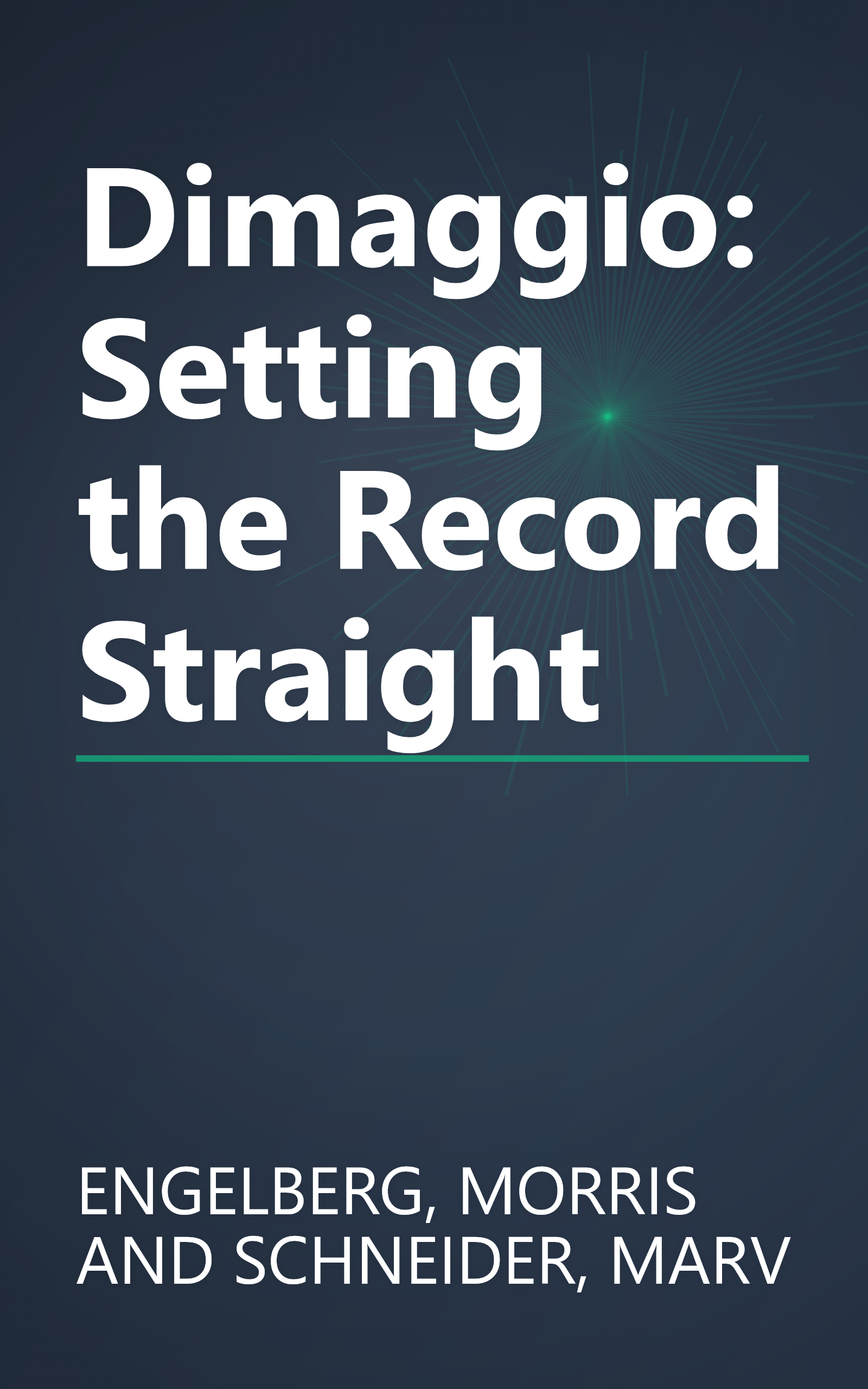 Dimaggio: Setting the Record Straight book cover