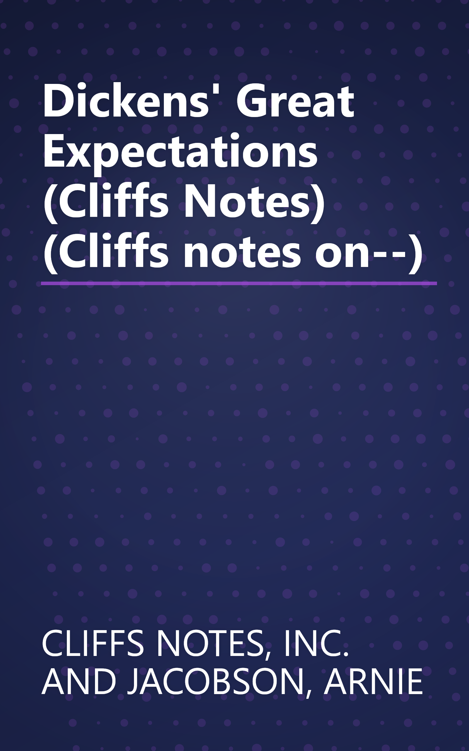 Dickens' Great Expectations (Cliffs Notes) (Cliffs notes on--) book cover