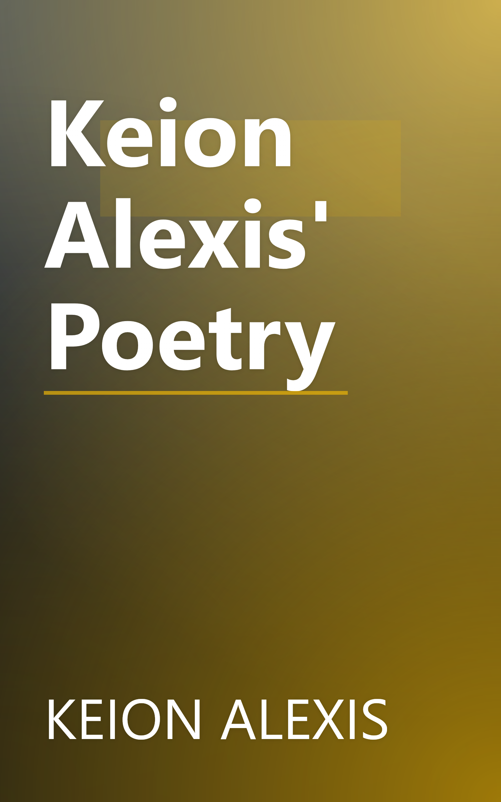 Keion Alexis' Poetry book cover