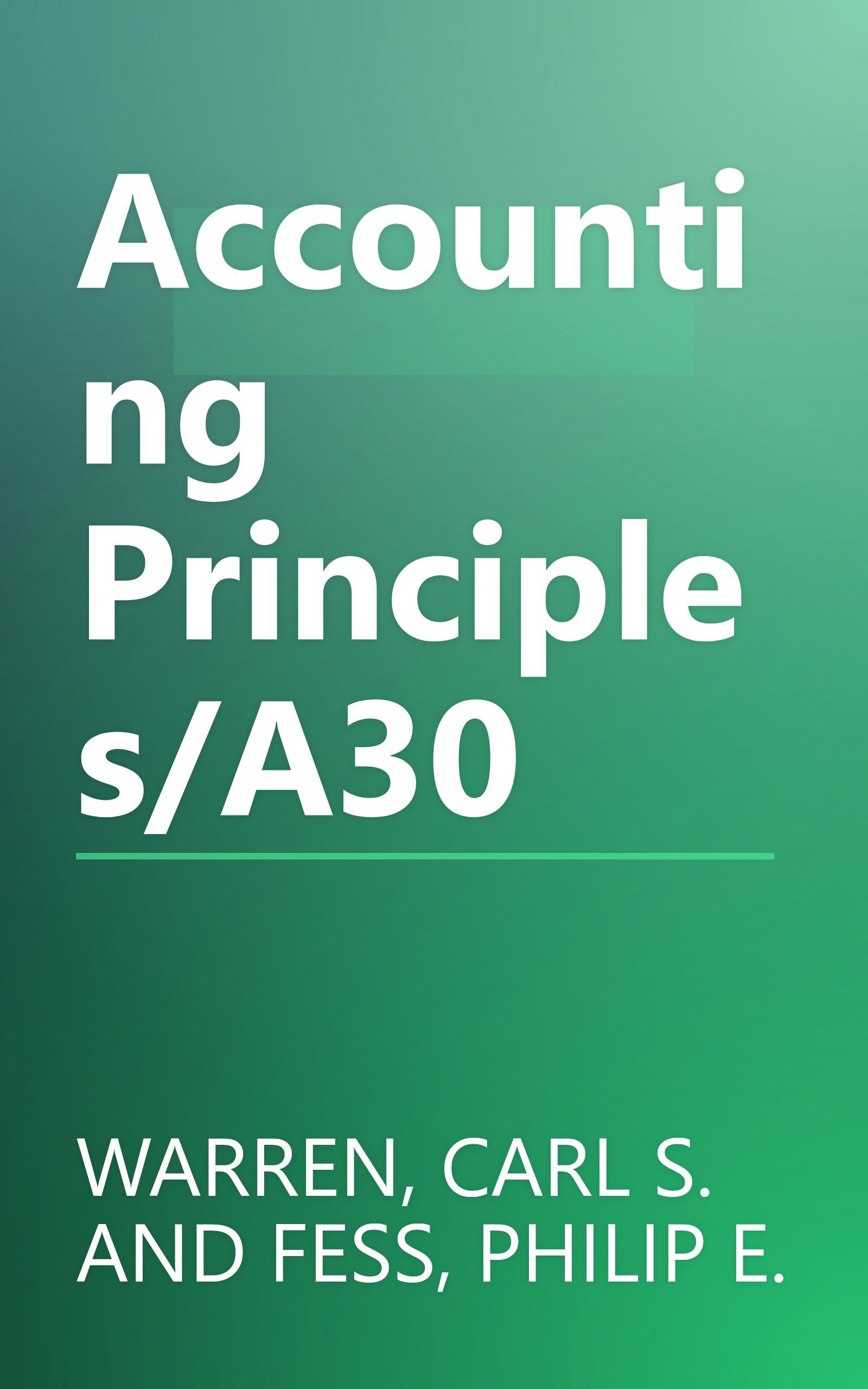 Accounting Principles/A30 book cover