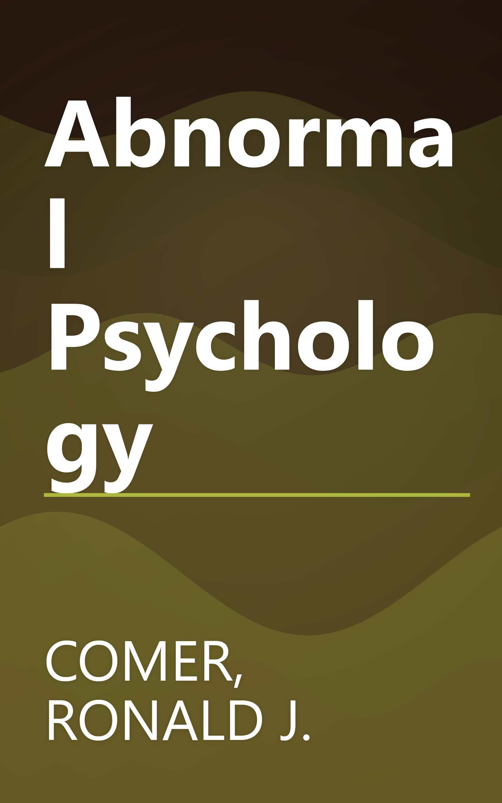 Abnormal Psychology book cover