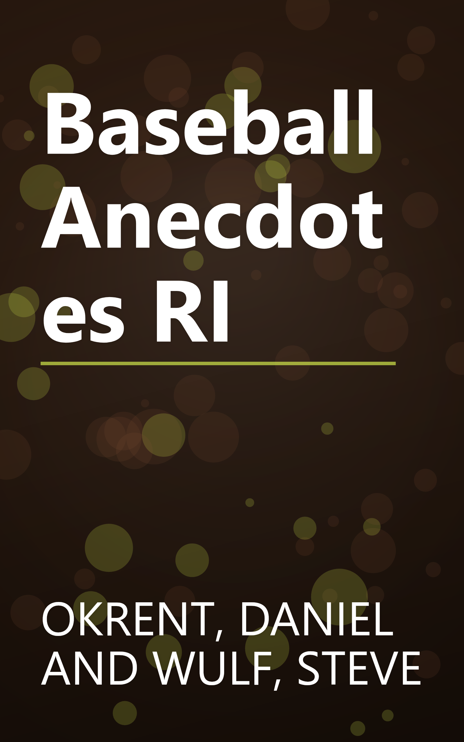 Baseball Anecdotes RI book cover