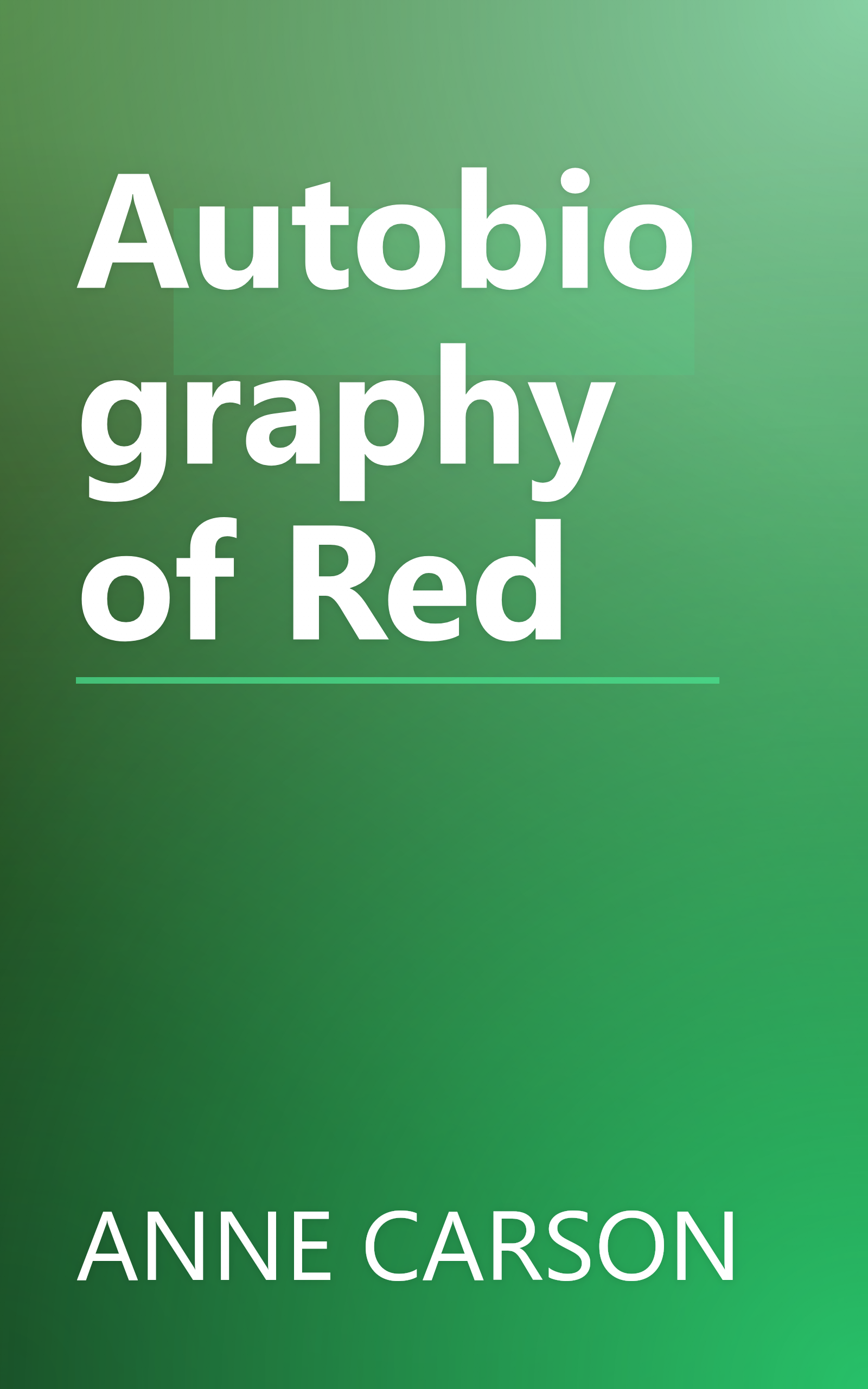 Autobiography of Red book cover