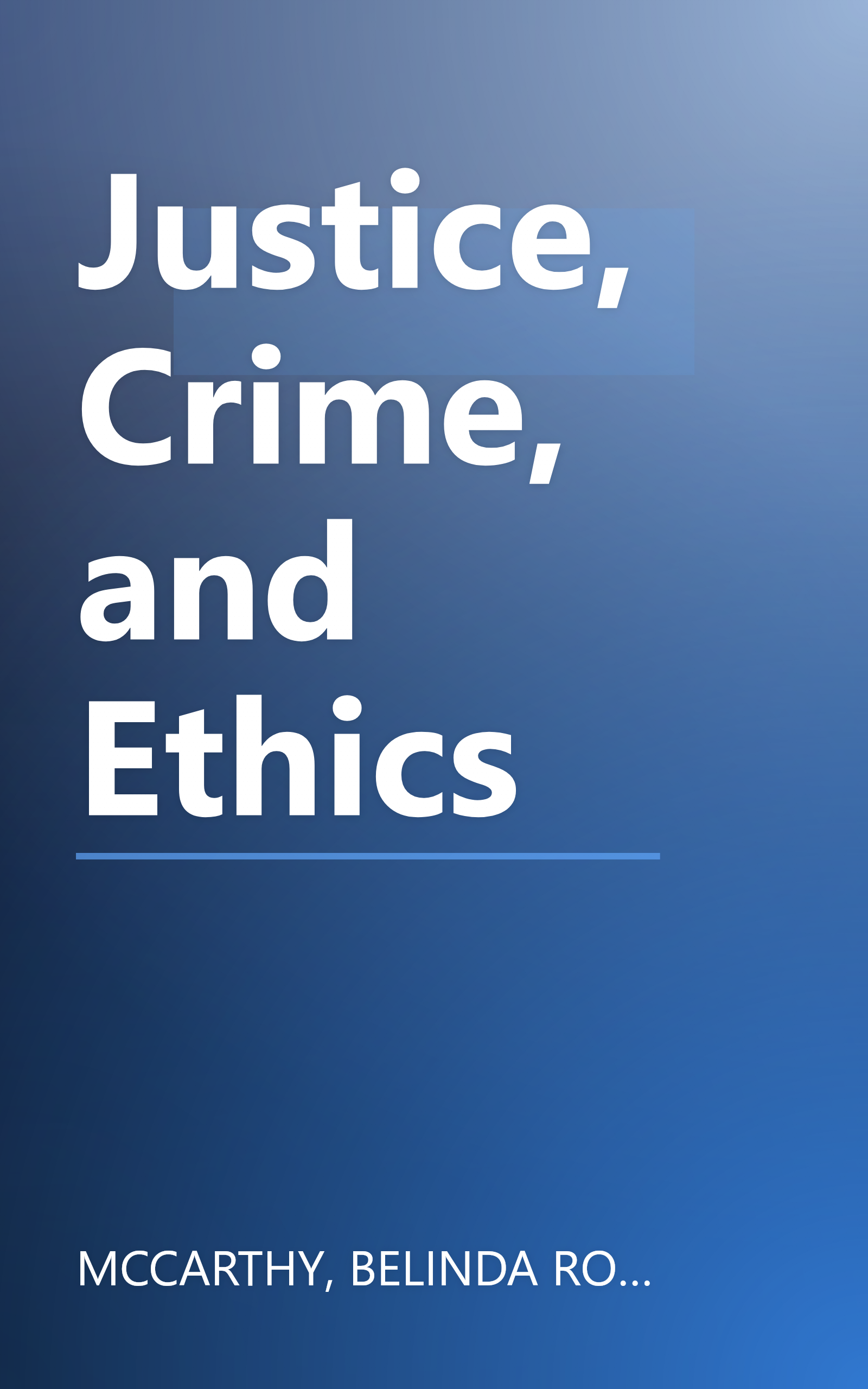 Justice, Crime, and Ethics book cover