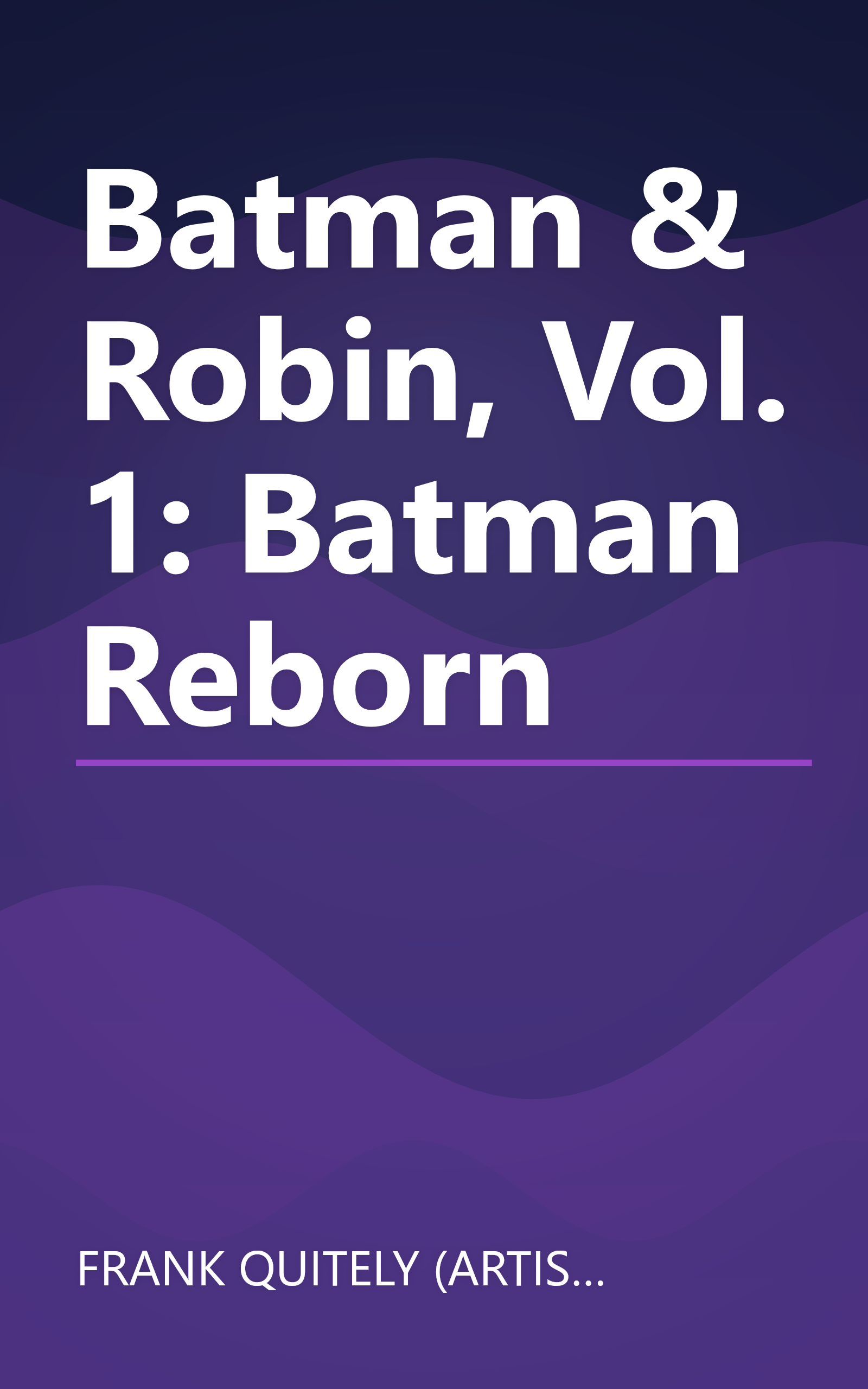 Batman & Robin, Vol. 1: Batman Reborn book cover