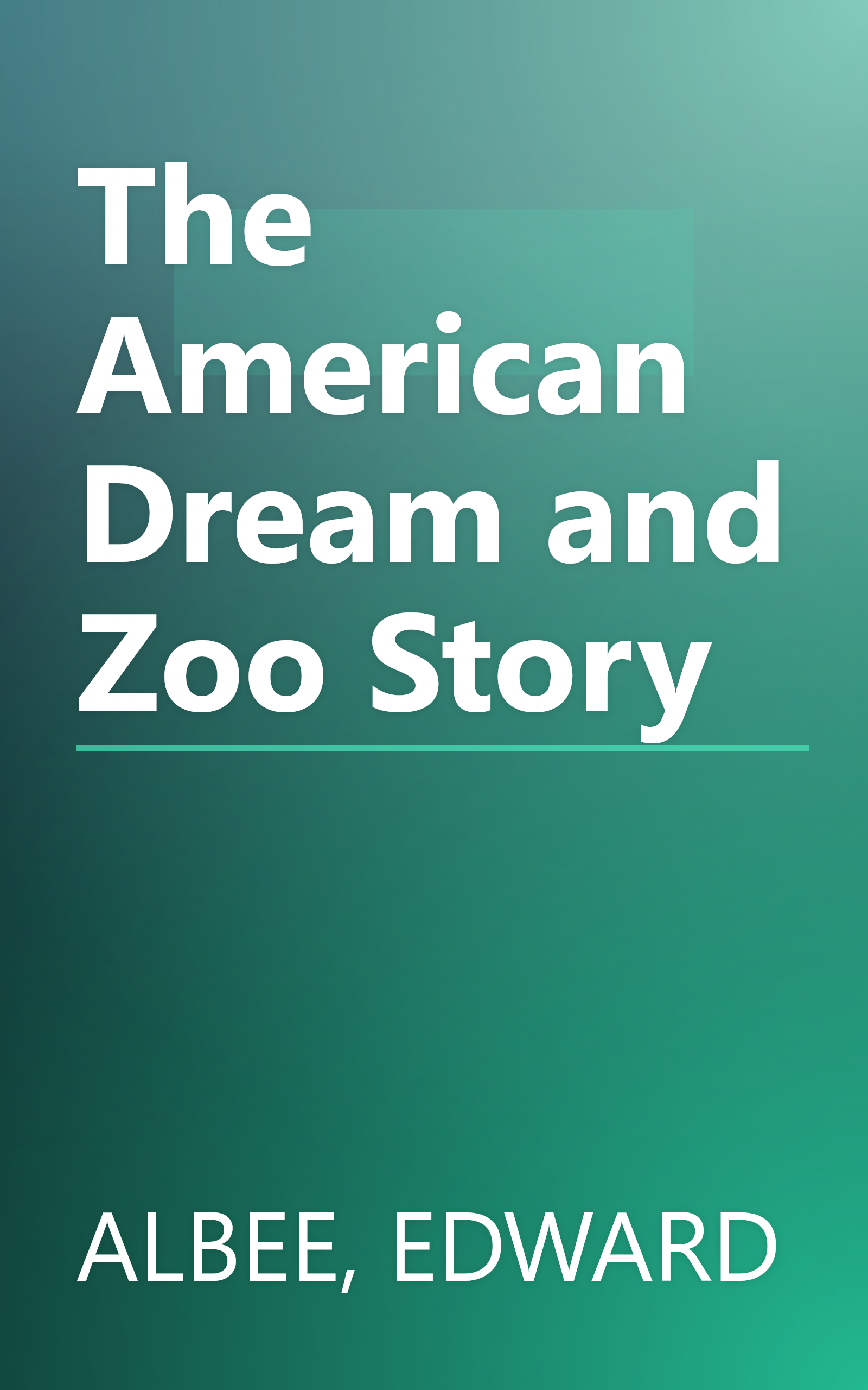 The American Dream and Zoo Story book cover