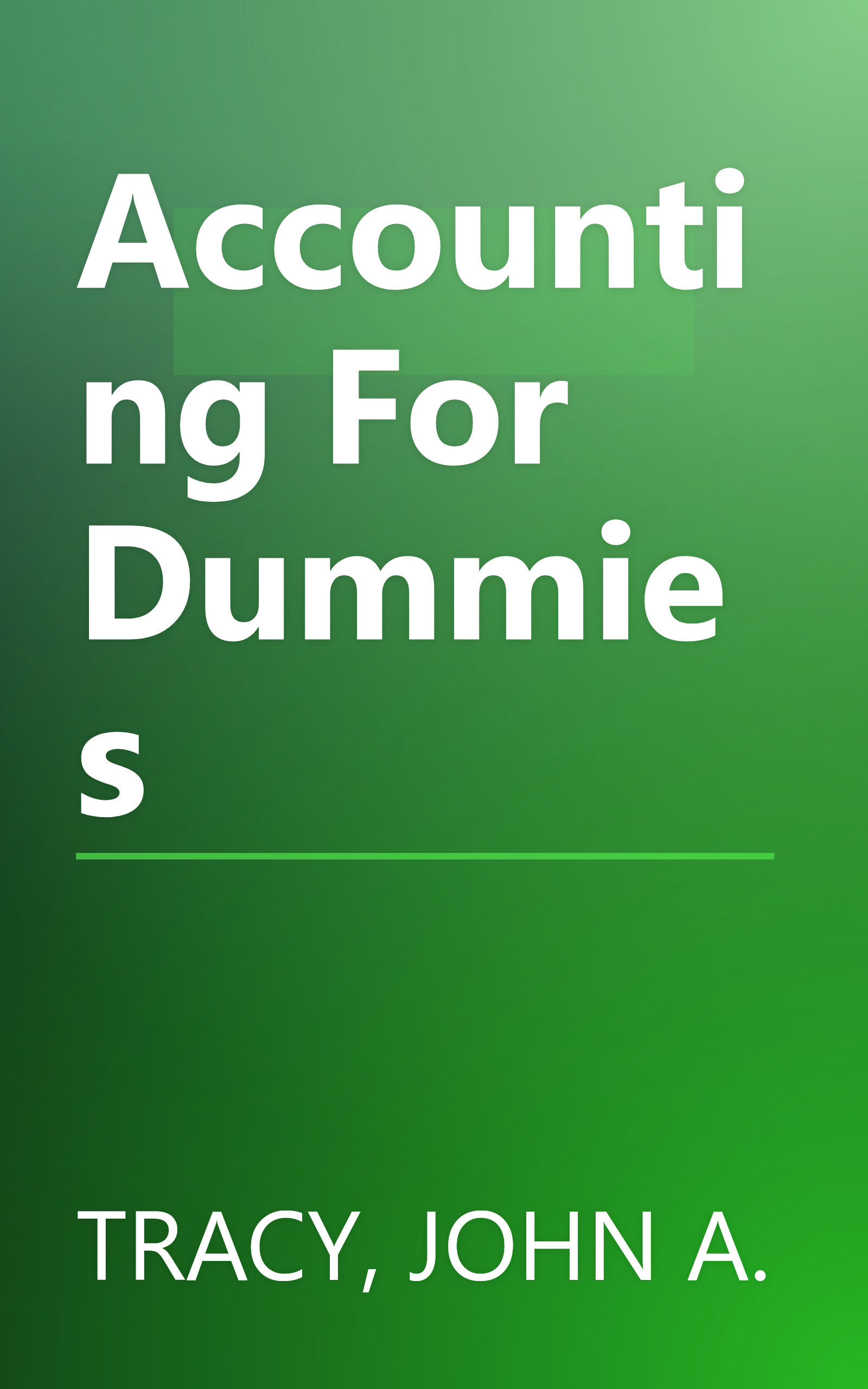 Accounting For Dummies book cover